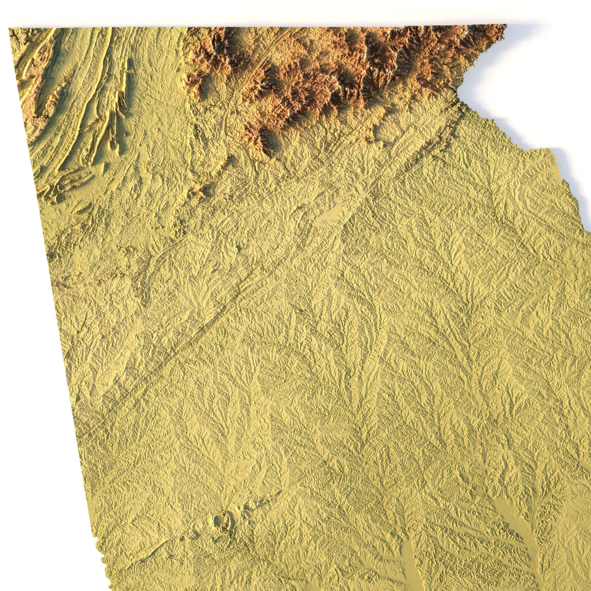 Topographic Map of Georgia USA Stl Model by Shustrik