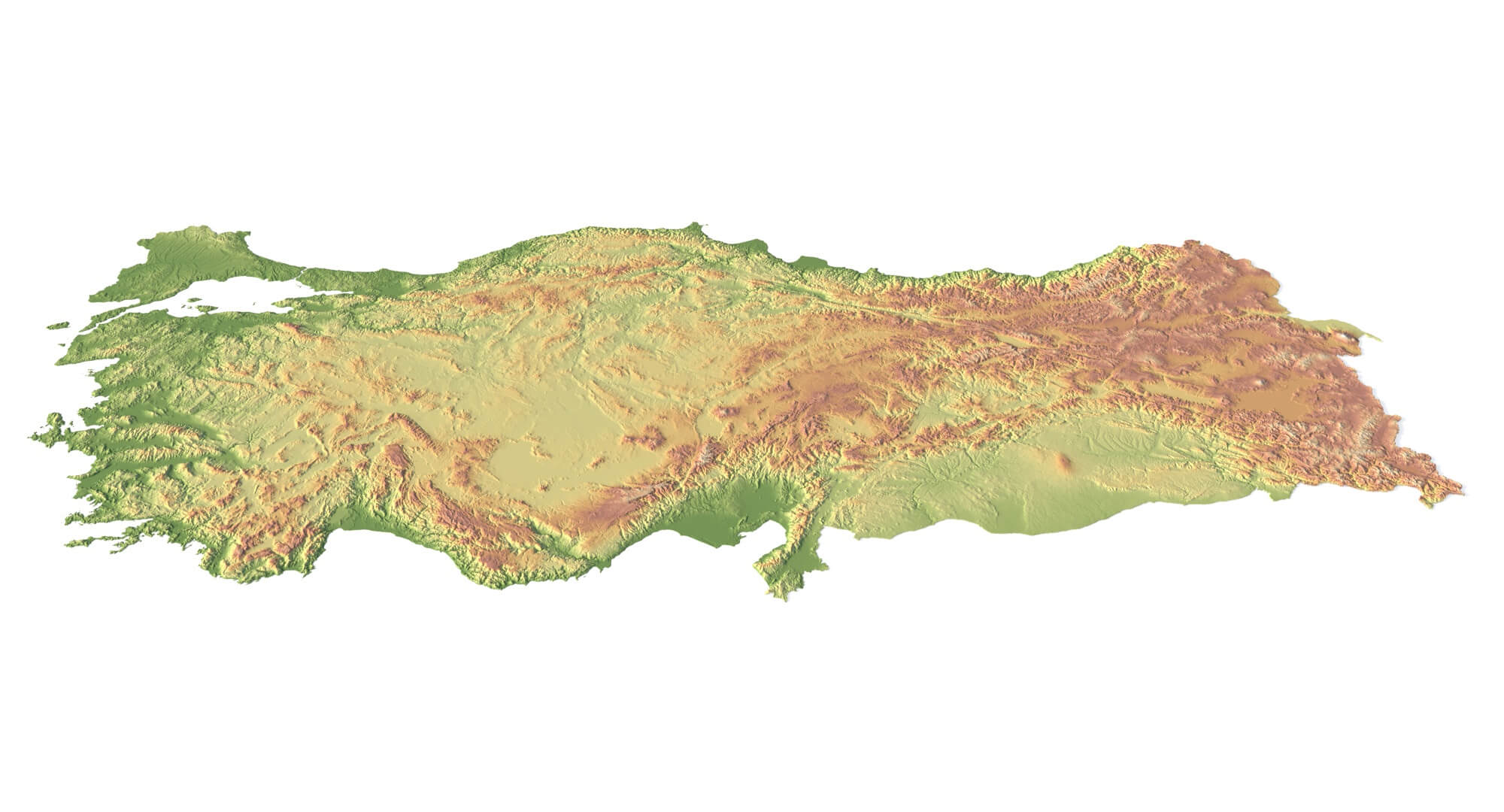 Turkey Terrain 3D Map by Shustrik