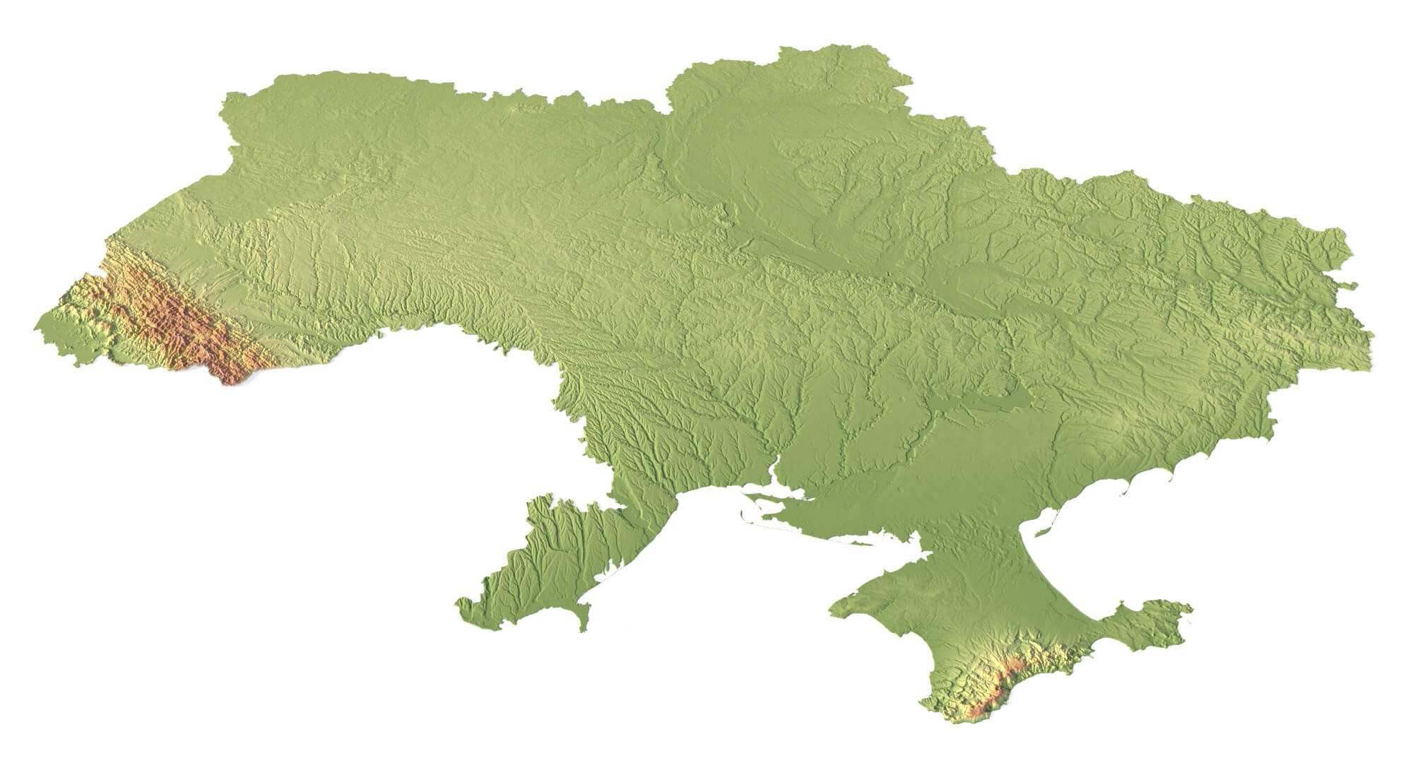 Ukraine Terrain 3D Map by Shustrik