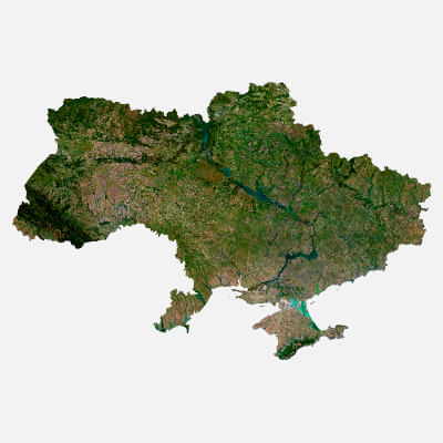 Ukraine Terrain 3D Map by Shustrik
