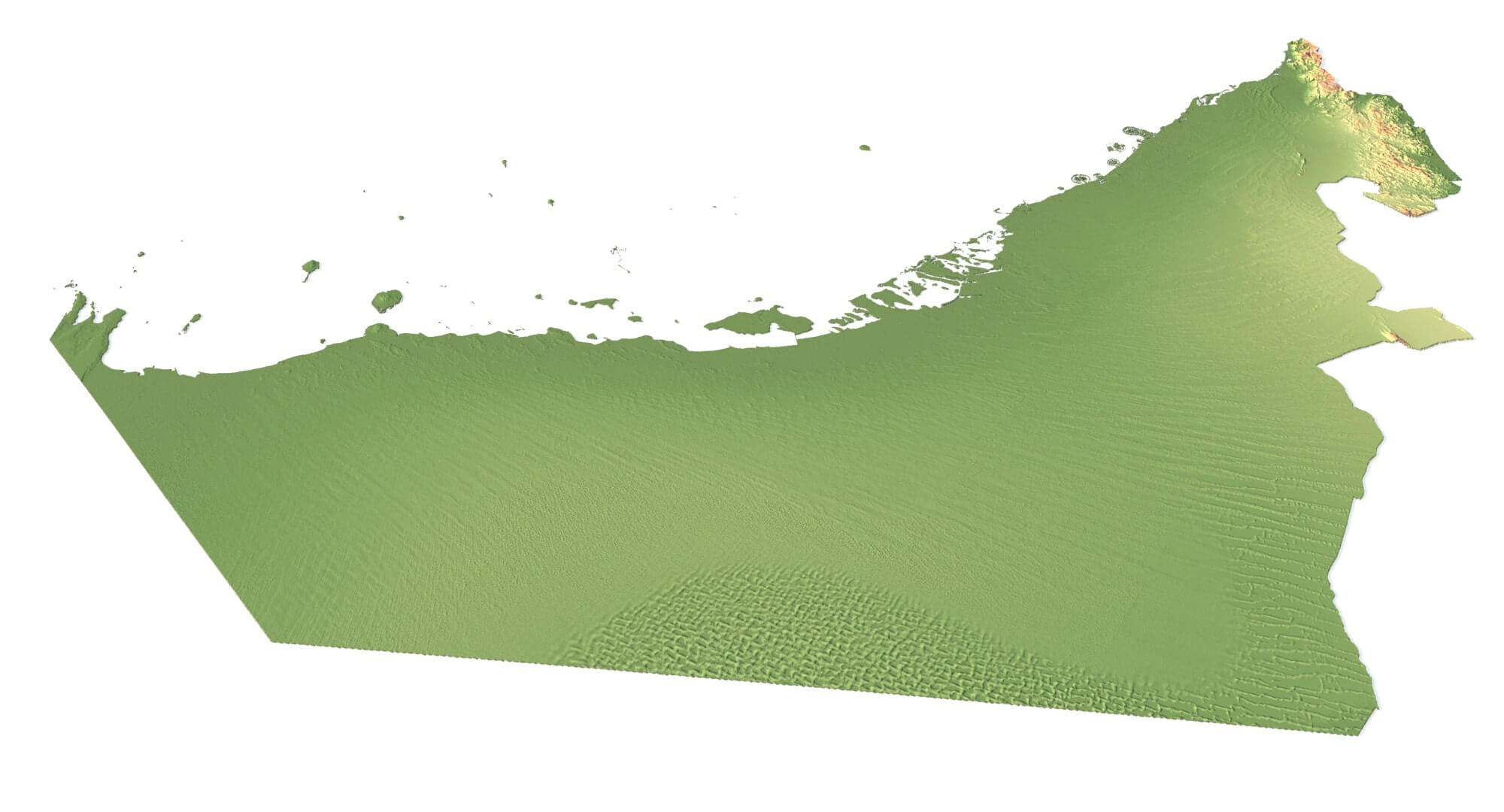 United Arab Emirates Terrain 3D Map by Shustrik