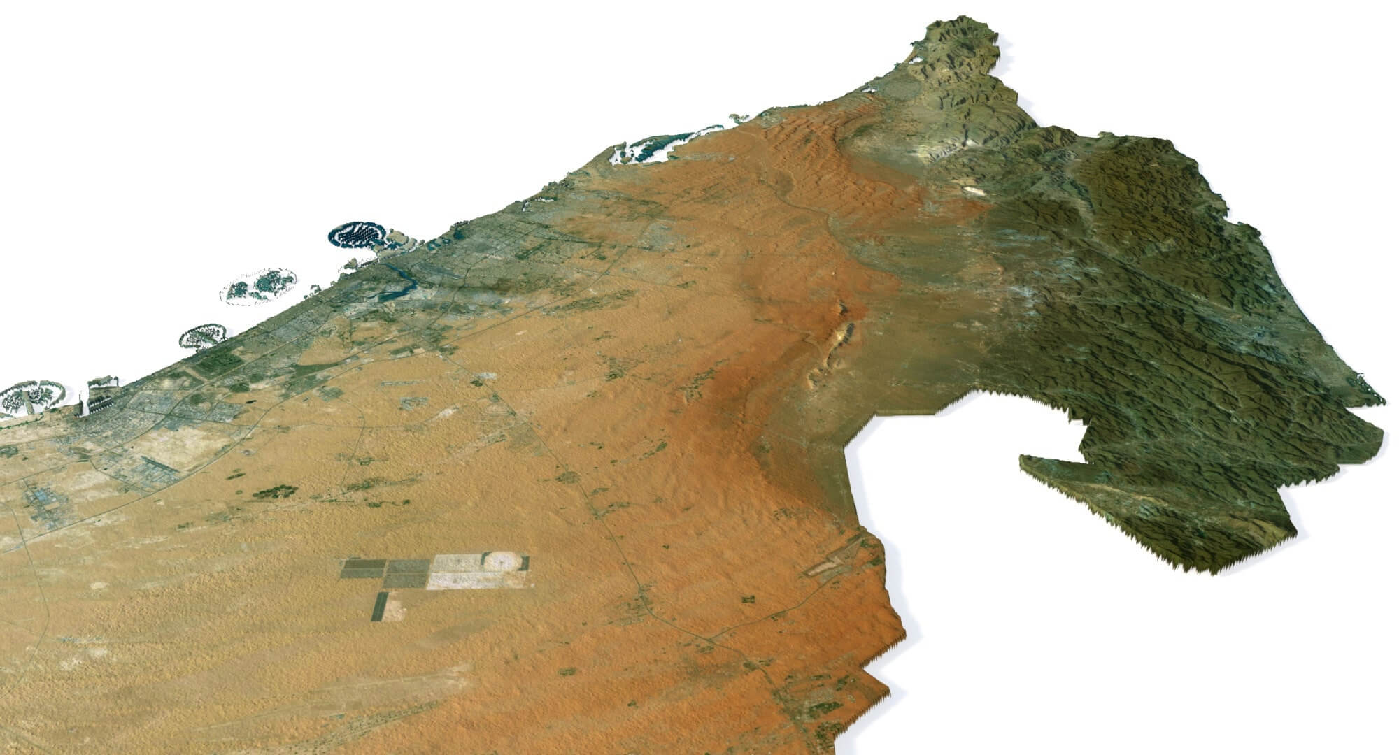 United Arab Emirates Terrain 3D Map by Shustrik