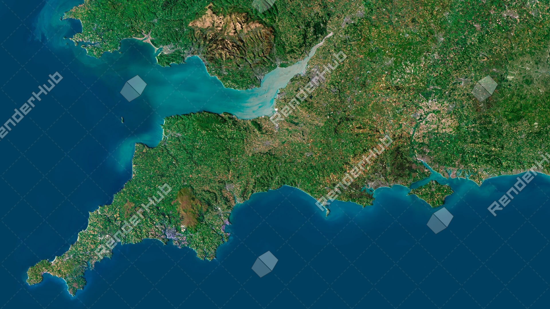 United Kingdom 3D Map - Stock Image by Shustrik