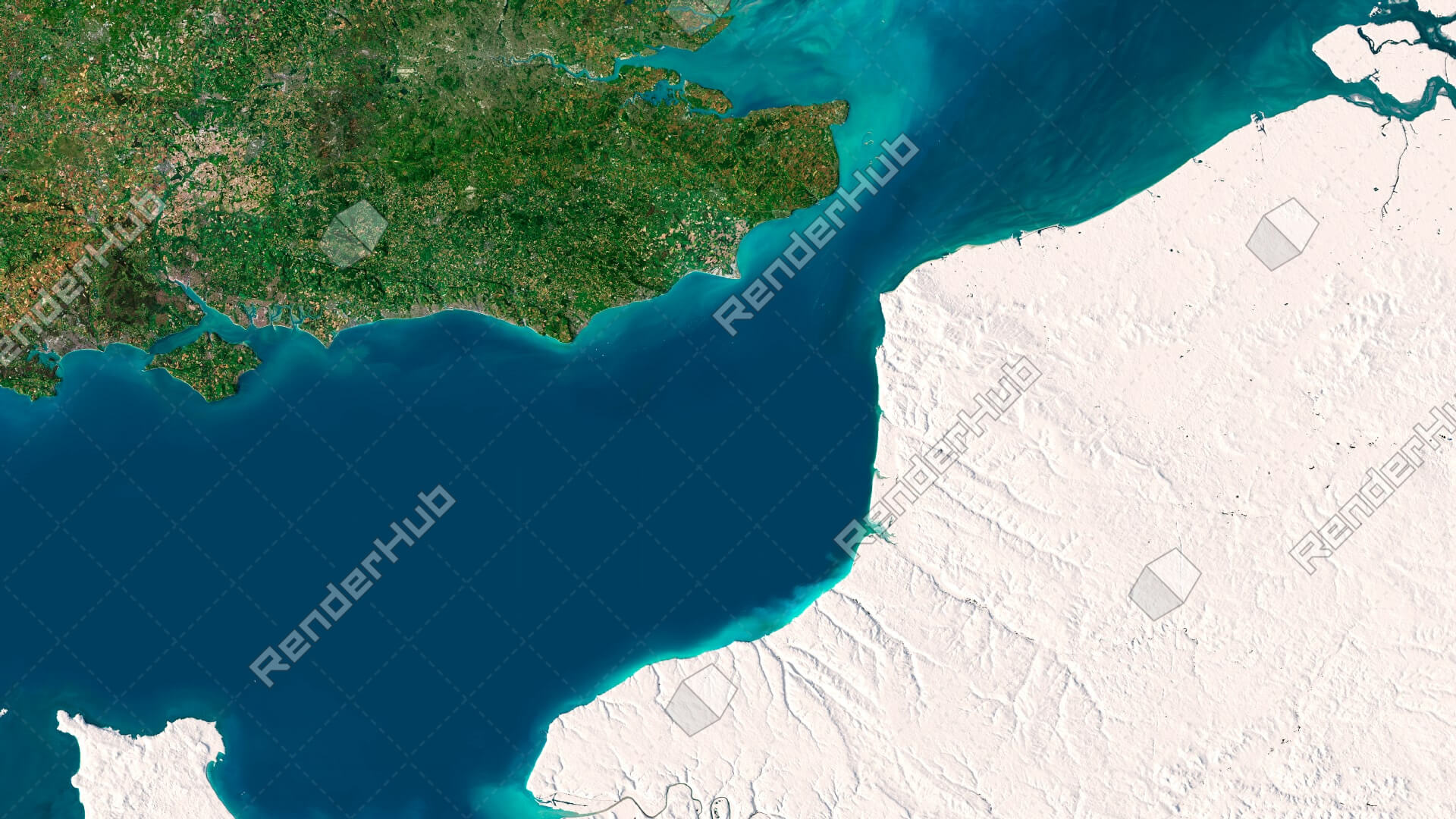 United Kingdom 3D Map - Stock Image by Shustrik