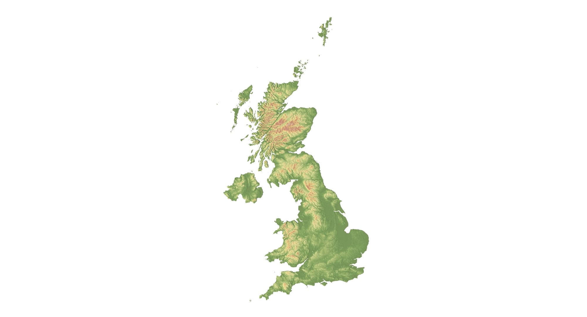 United Kingdom Terrain 3D Map by Shustrik
