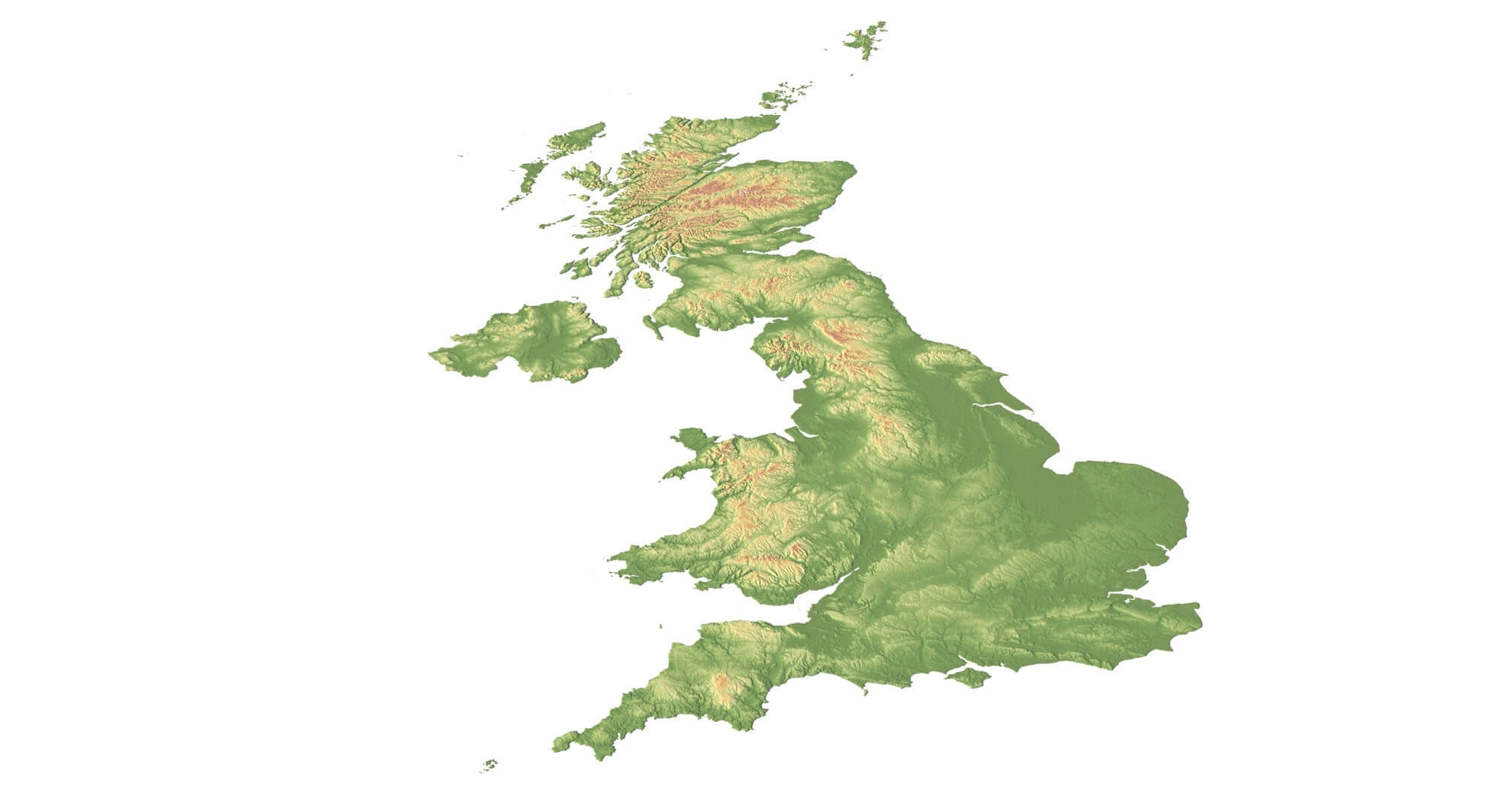 United Kingdom Terrain 3D Map by Shustrik