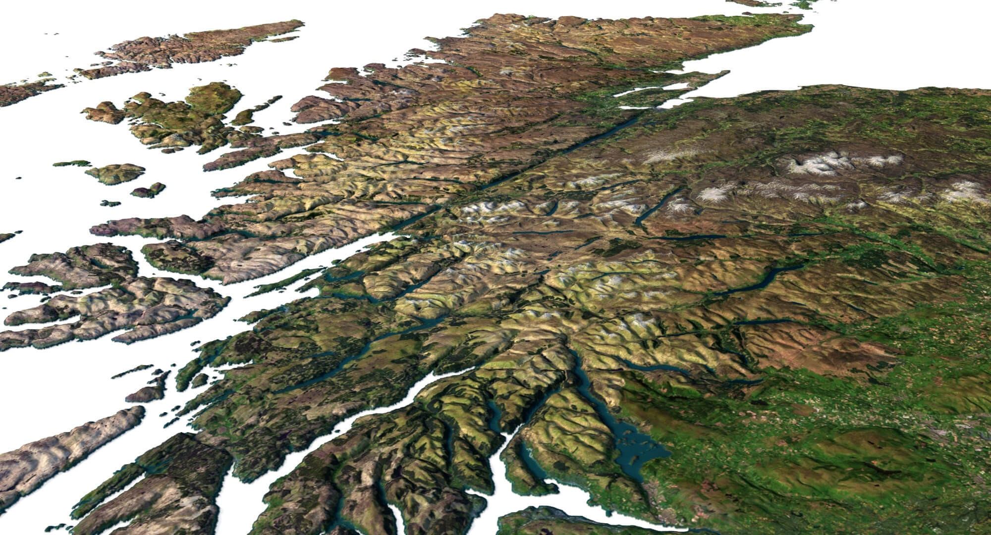 United Kingdom Terrain 3D Map by Shustrik