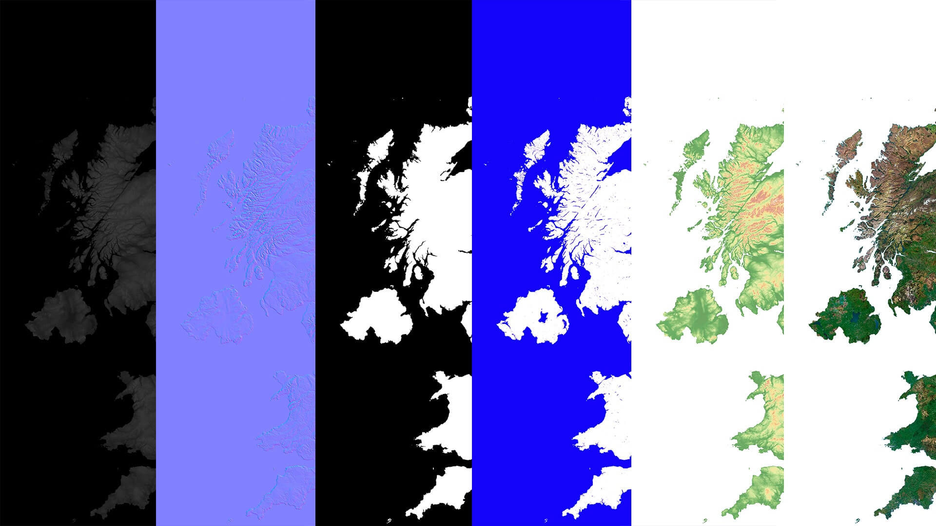 United Kingdom Terrain 3D Map by Shustrik