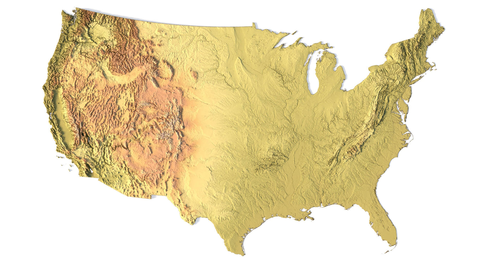 United States Terrain - 3D Model by Shustrik