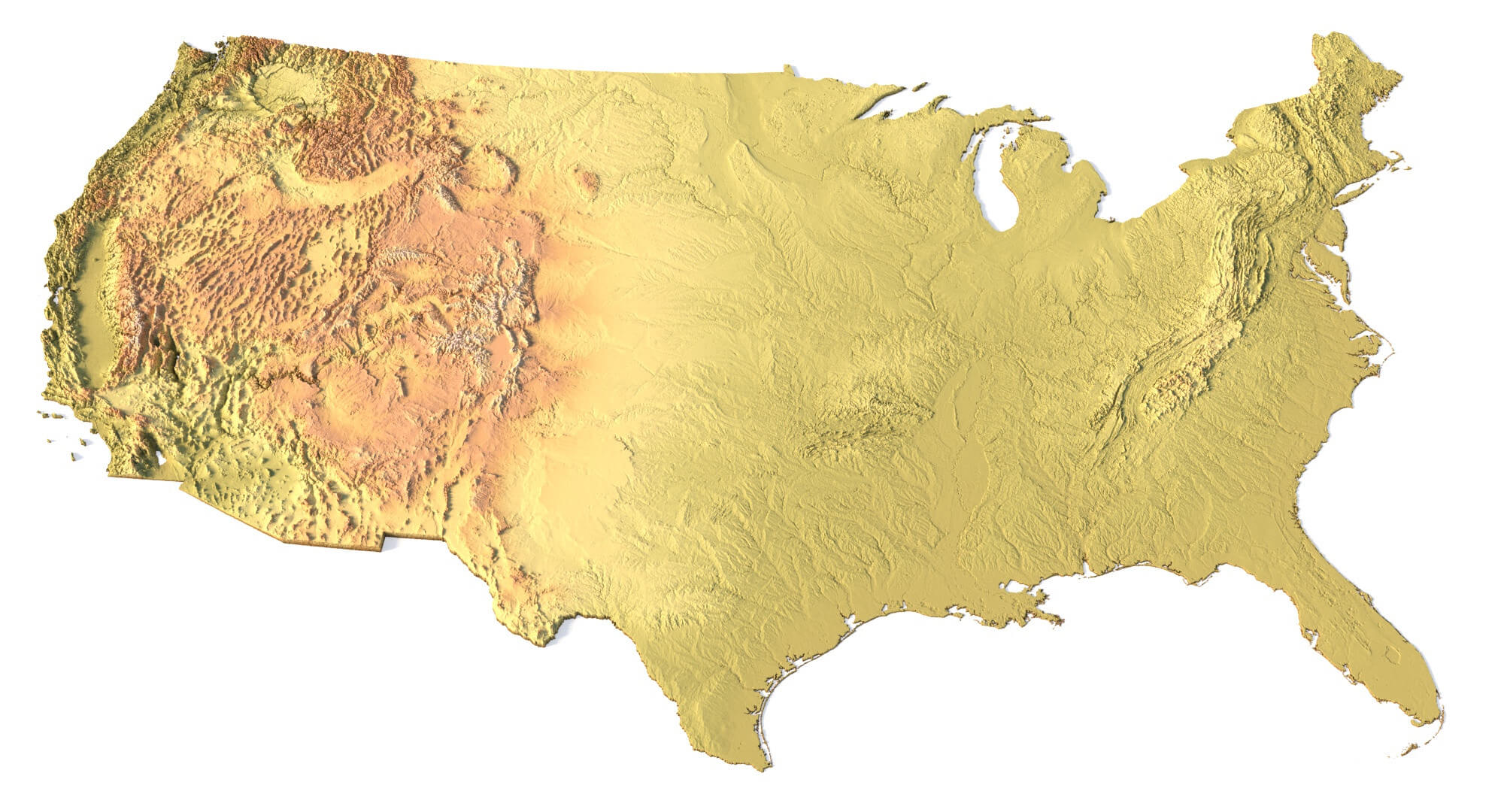 United States Terrain - 3D Model by Shustrik