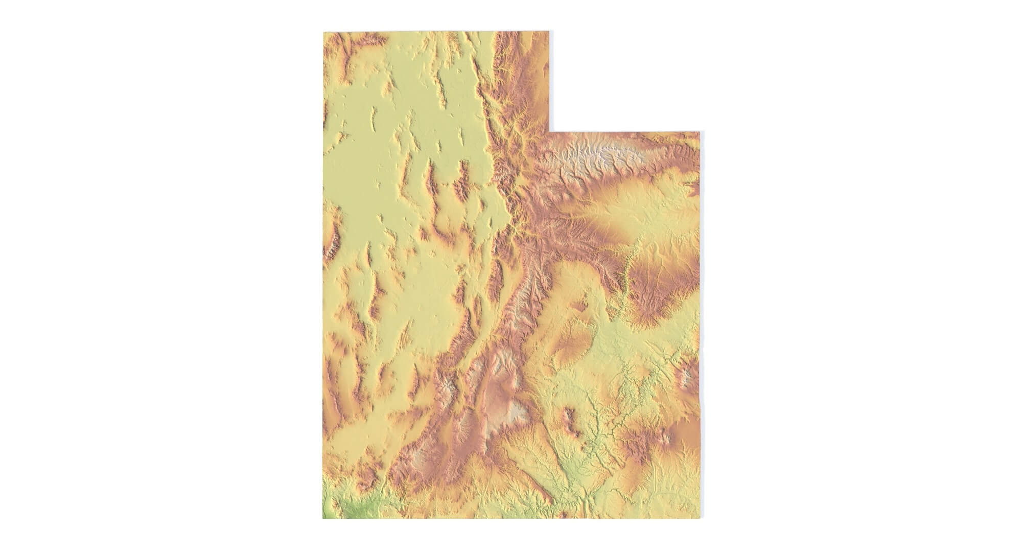 Utah State Terrain 3D Map by Shustrik