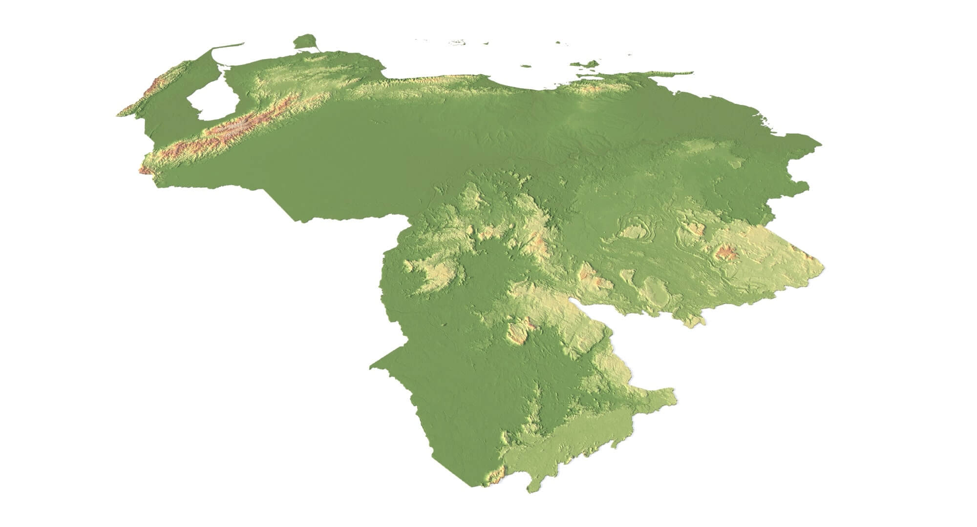 Venezuela Terrain 3D Map by Shustrik