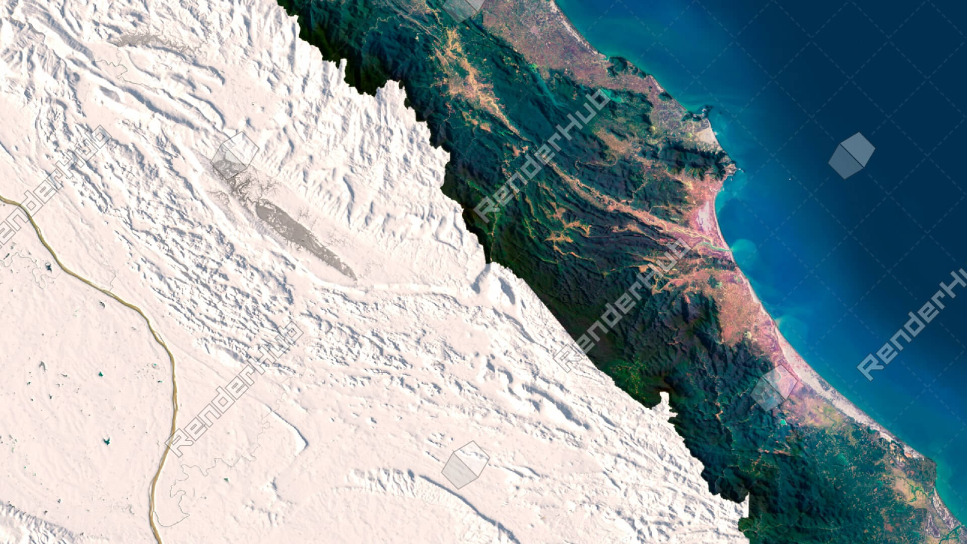 Vietnam 3D Map - Stock Image by Shustrik