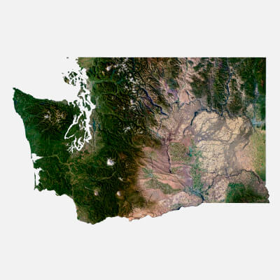 Washington State Terrain 3D Map by Shustrik