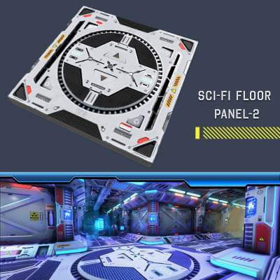 Sci-Fi Floor Panel Free 3D Model by Siamak