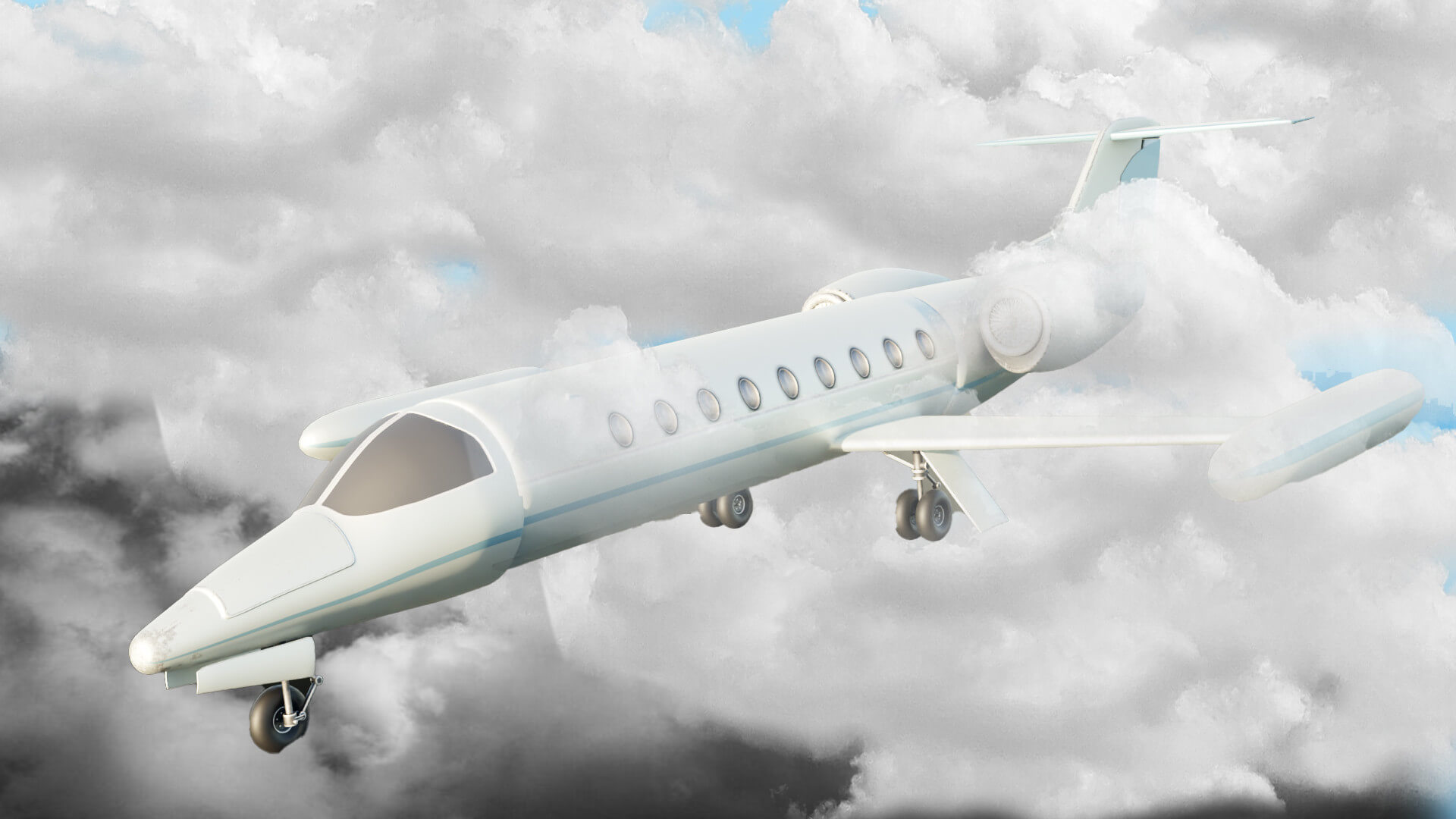 Private Jet 3D Render, Digital Art by Signature Studio