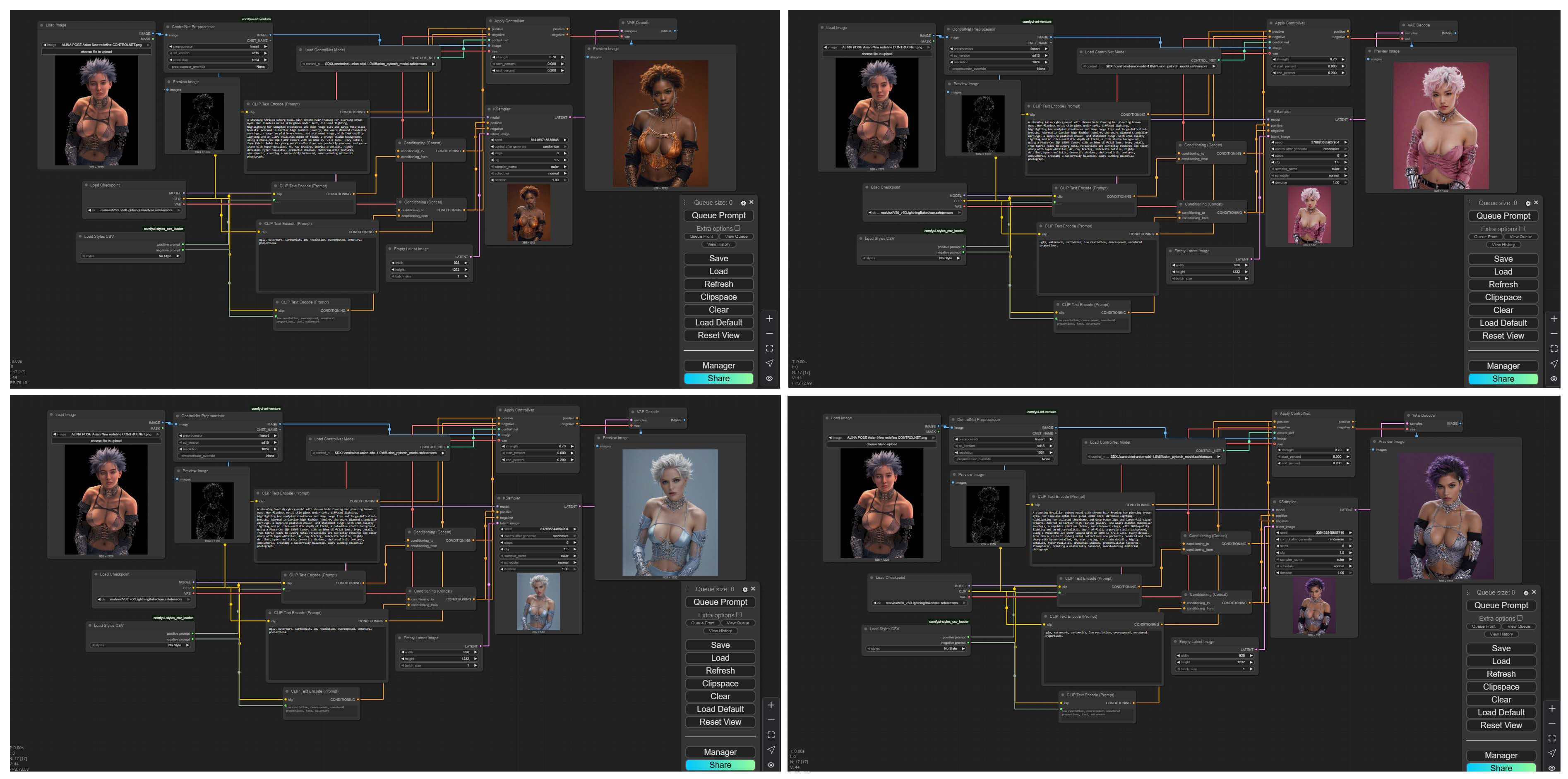1 DAZ Model 4 Ethnicities 3D Render, Digital Art by signshop