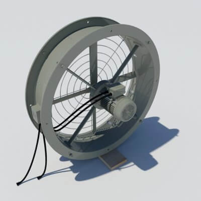 Narrow Industrial Axial Fan - 3D Model by Siio