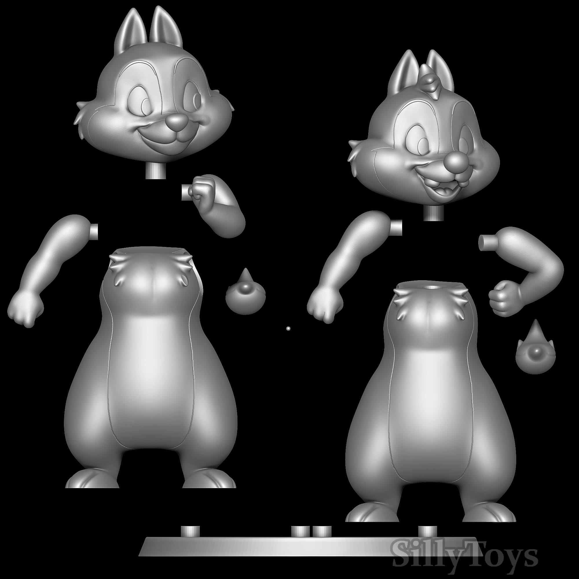 Chip and Dale - 3D Model by SillyToys