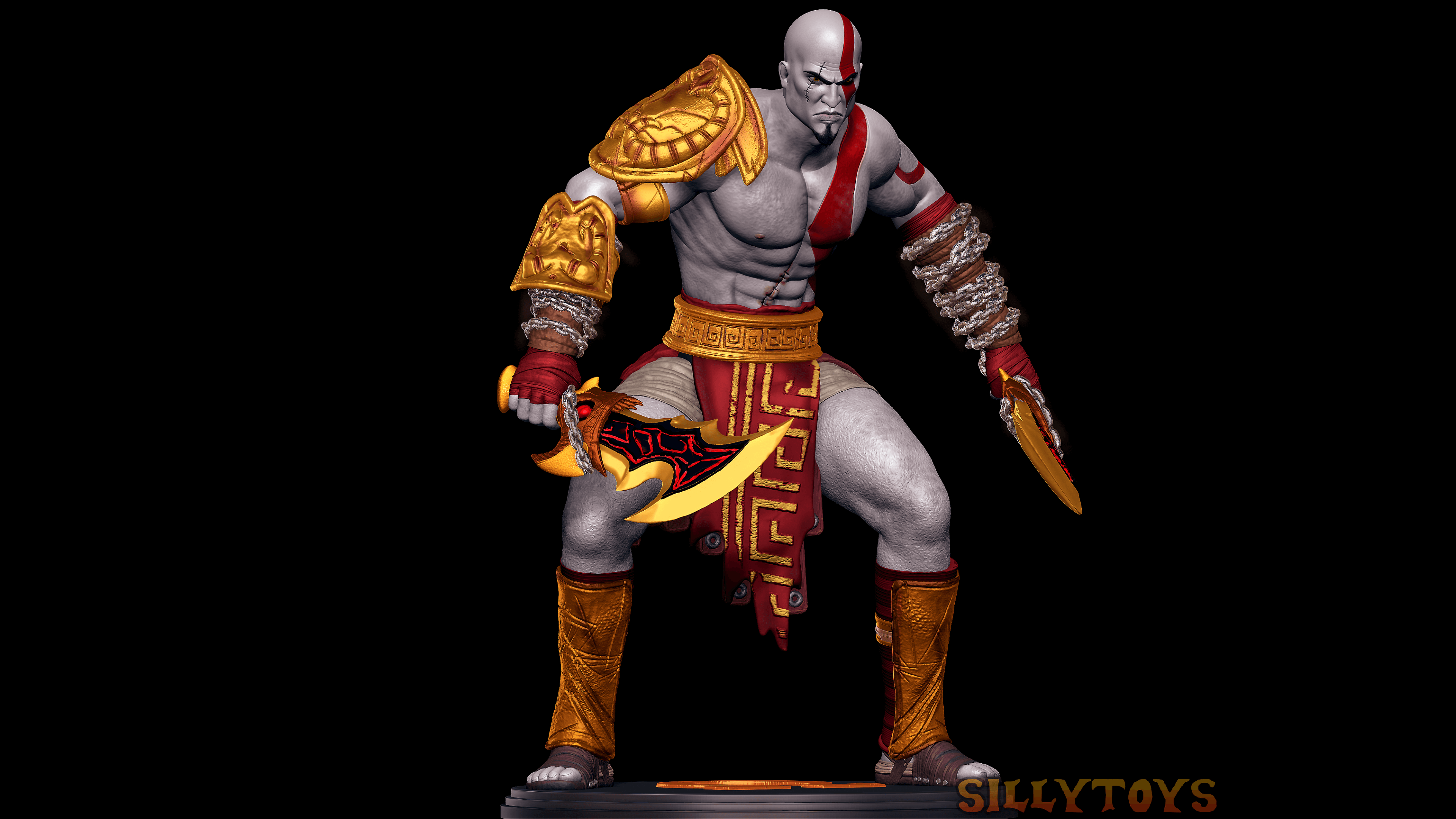 Kratos God of War 3 - 3D print model 3D Render by SillyToys