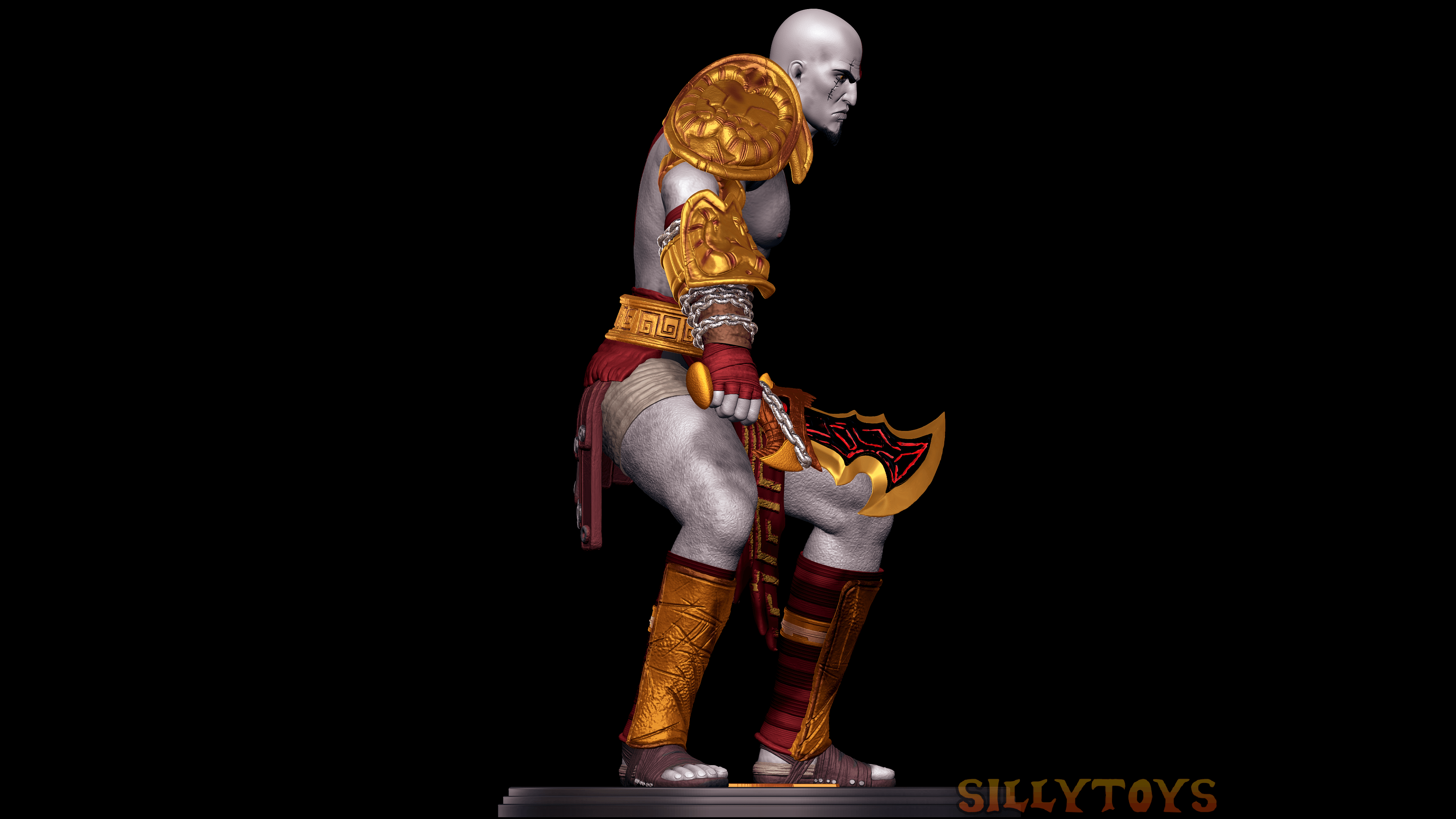 Kratos God of War 3 - 3D print model 3D Render by SillyToys