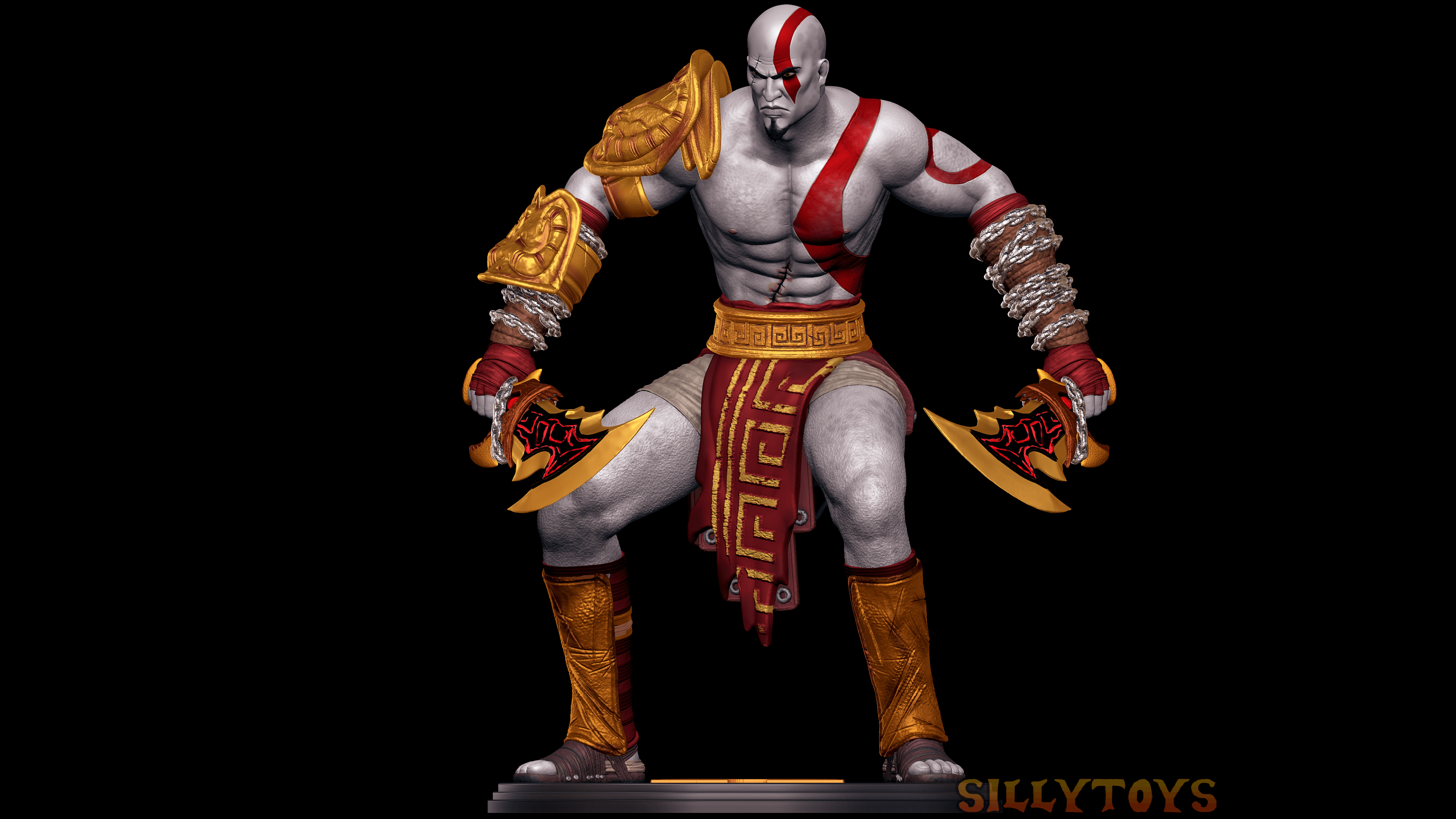 Kratos God of War 3 - 3D print model 3D Render by SillyToys