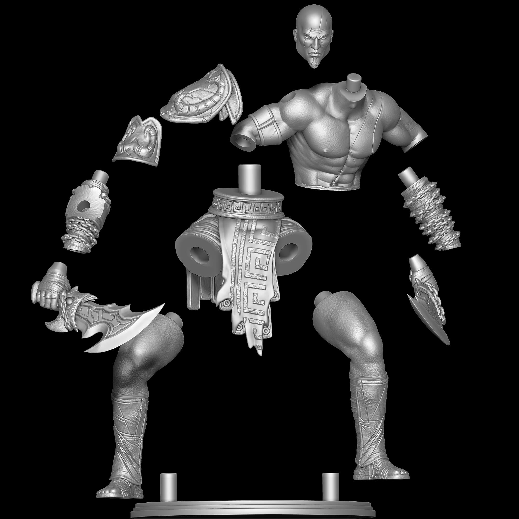 Kratos - God of War 3 3D Model by SillyToys