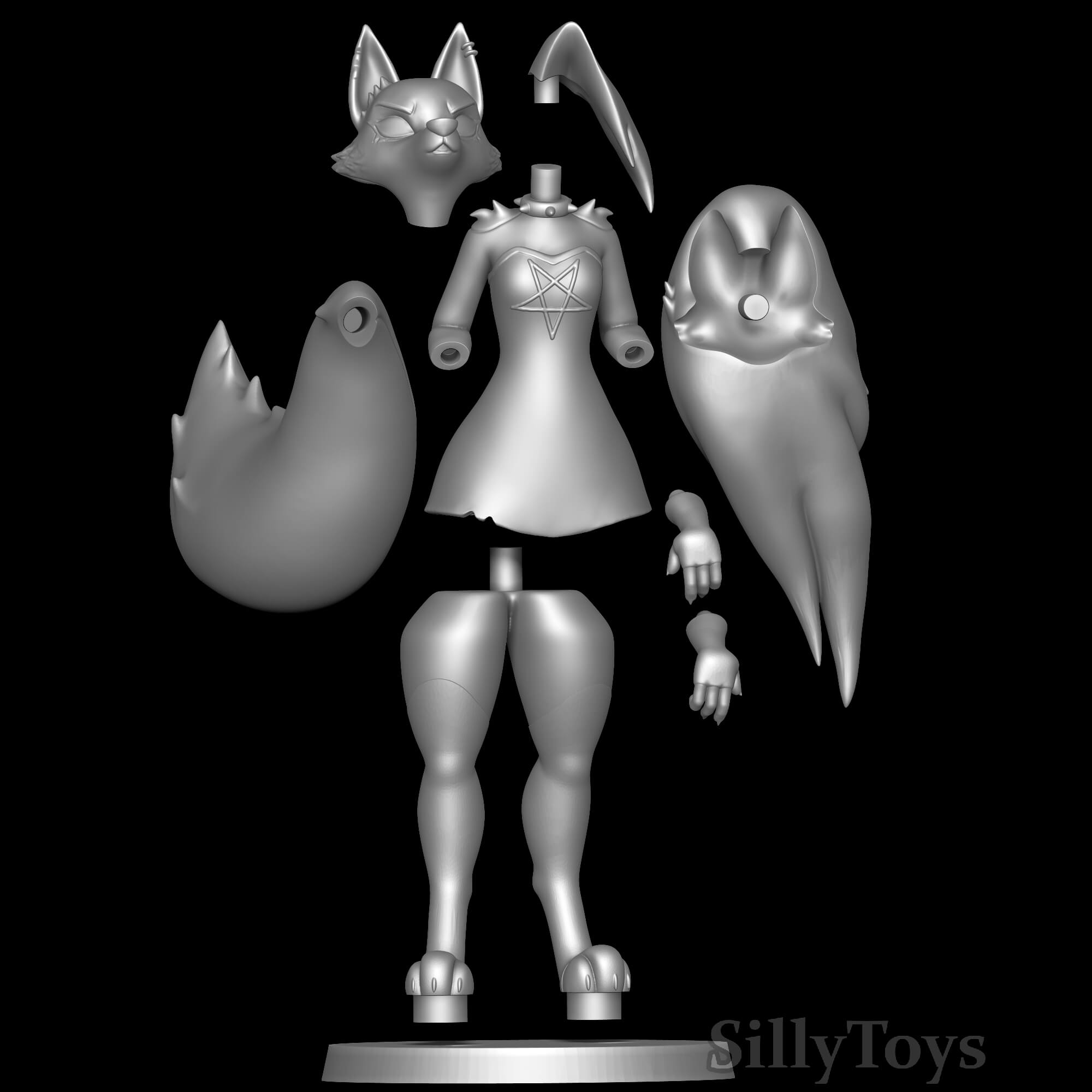 Loona With Dress - Helluva Boss 3D Print Model by SillyToys