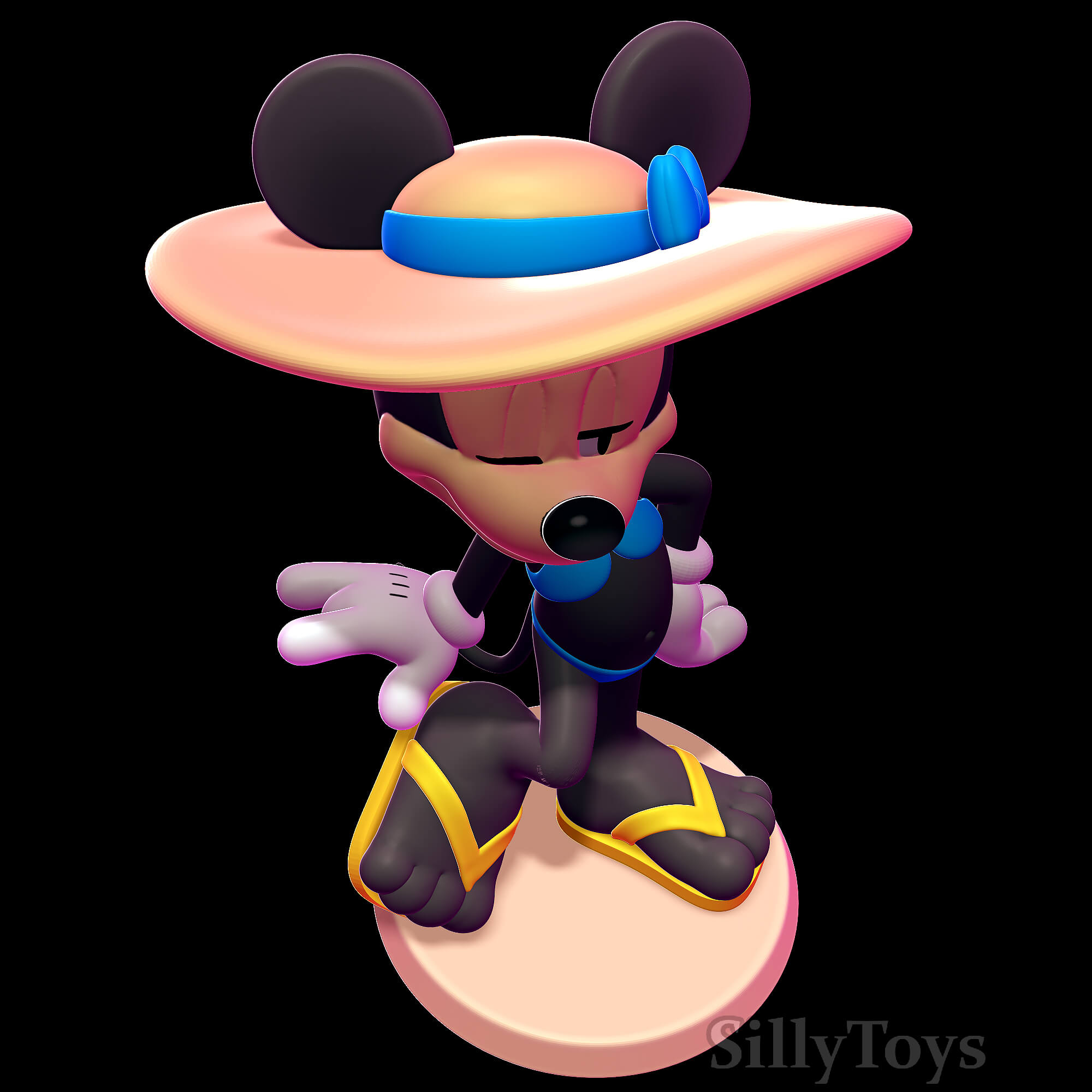Minnie Mouse With Blue Bikini - 3D Model by SillyToys