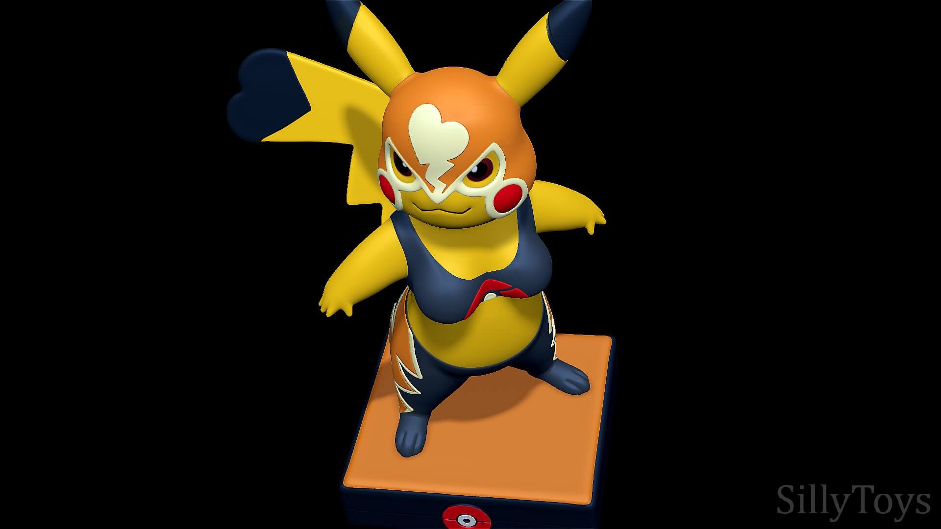 Pikachu Libre - Pokmon Go 3D Model by SillyToys
