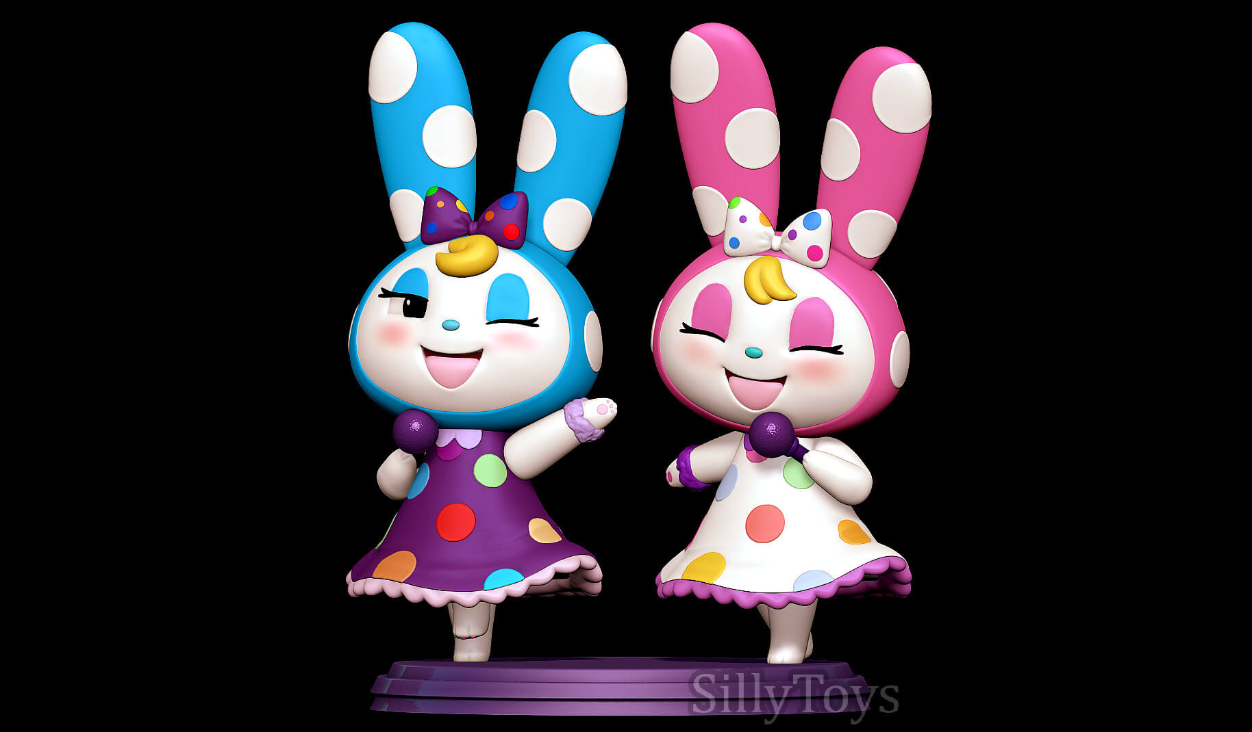 Rabbit Sisters - Animal Crossing 3D Print Model by SillyToys