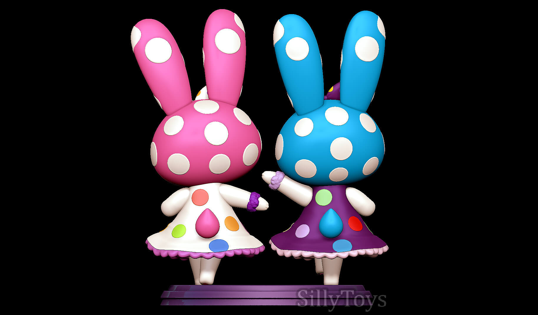 Rabbit Sisters - Animal Crossing 3D Print Model by SillyToys
