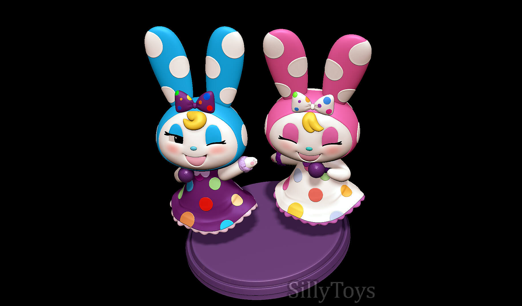 Rabbit Sisters - Animal Crossing 3D Print Model by SillyToys