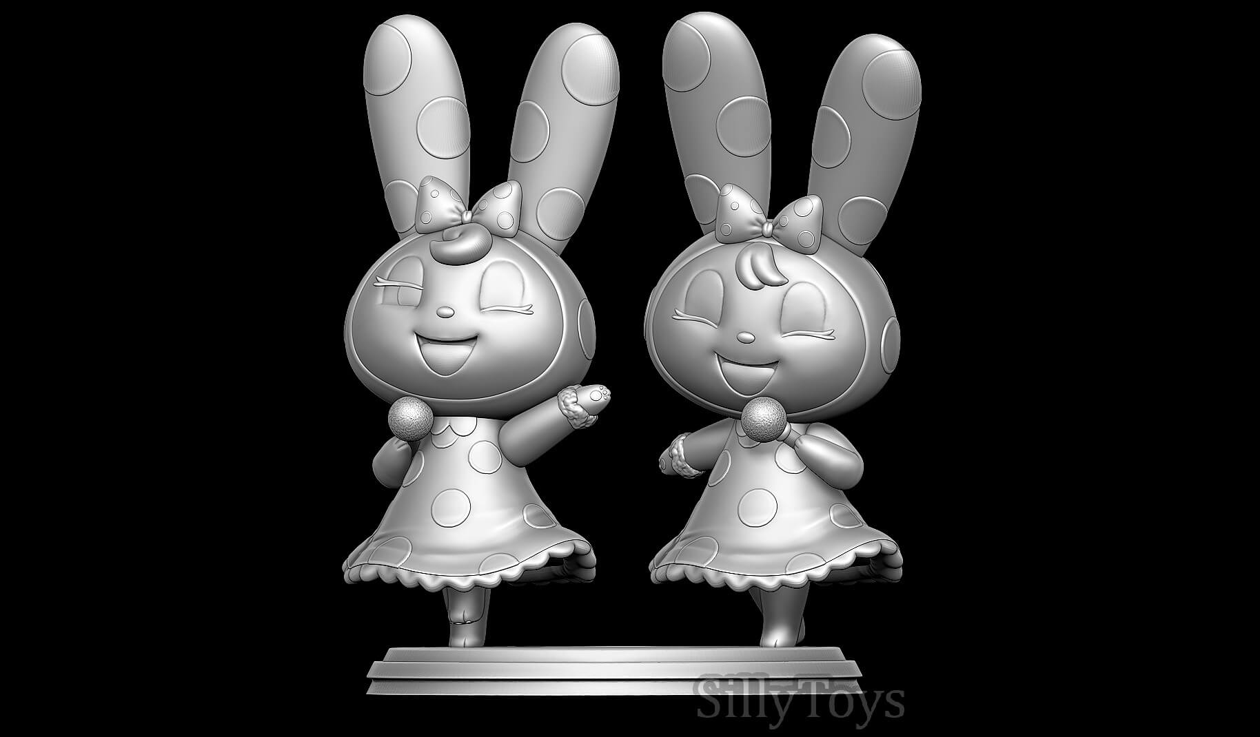 Rabbit Sisters - Animal Crossing 3D Print Model by SillyToys