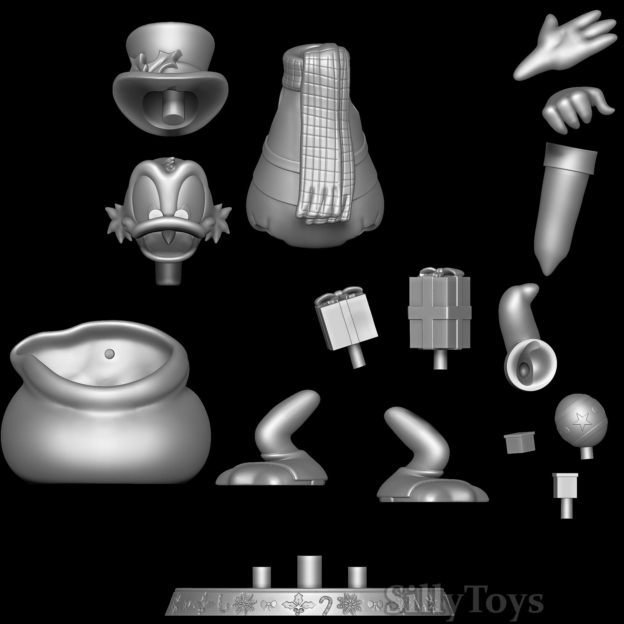 Scrooge Mcduck Christmas - 3D Model by SillyToys