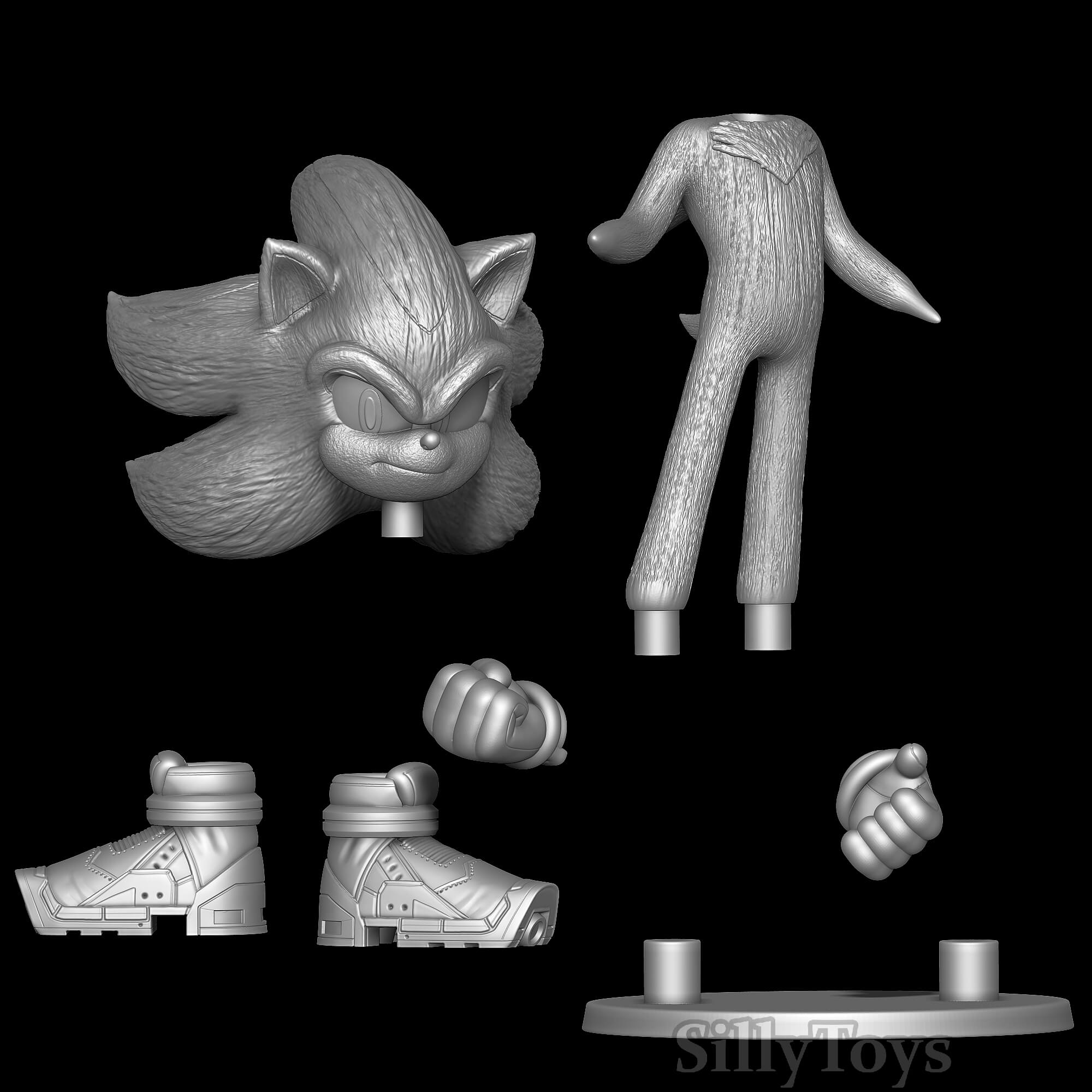 Shadow the Hedgehog - Sonic the Hedgehog 3 3D Model by SillyToys