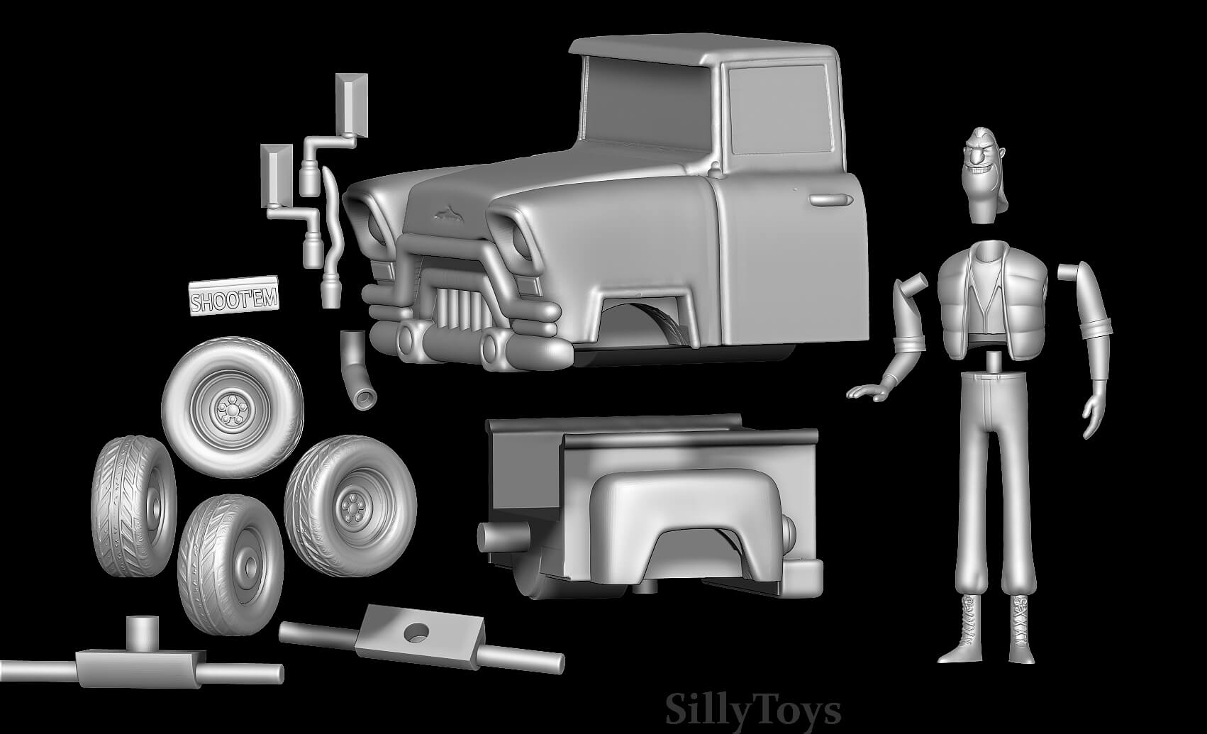 Shaw With His Car - Open Season 3D Model by SillyToys