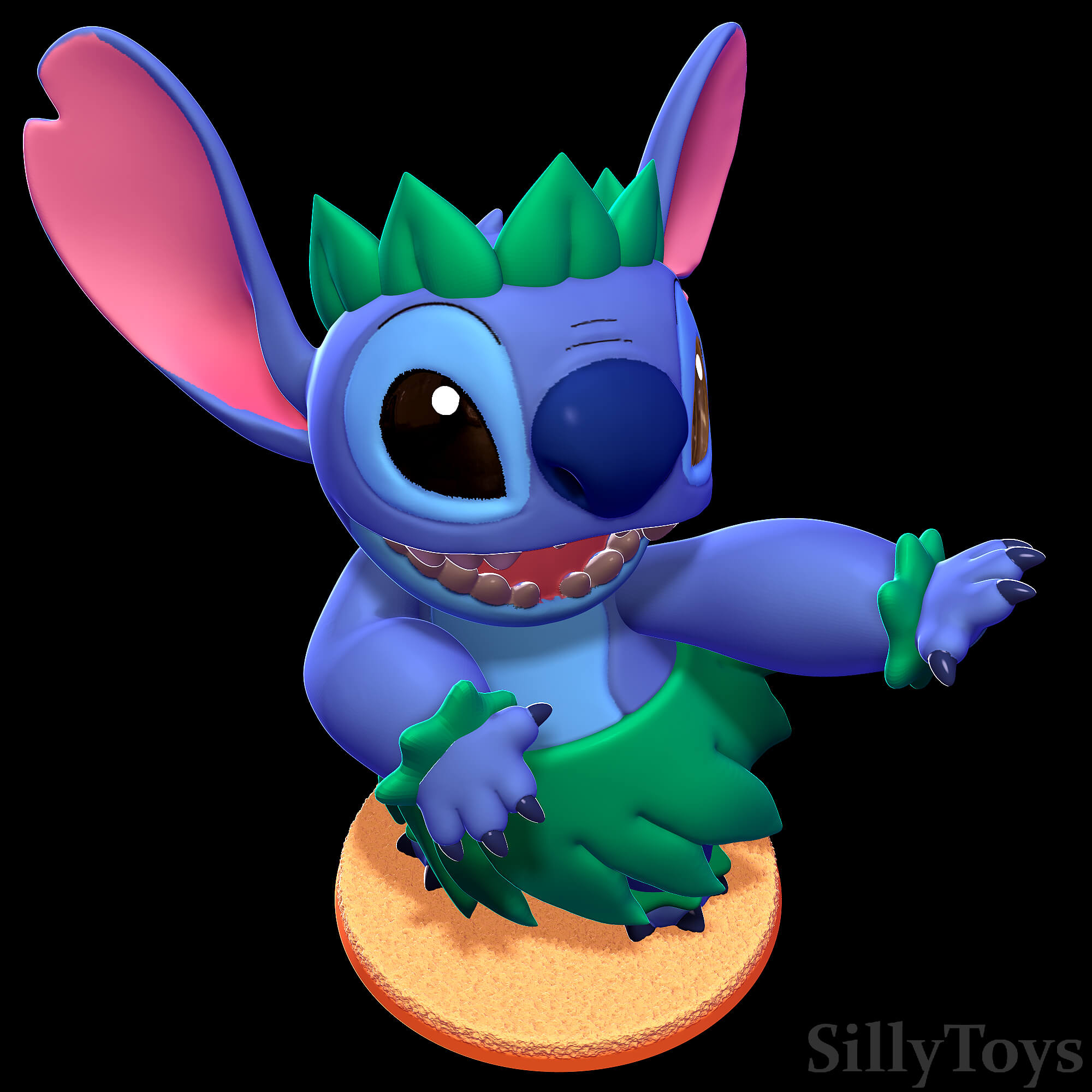 Stitch Hula - Lilo and Stitch 3D Model by SillyToys