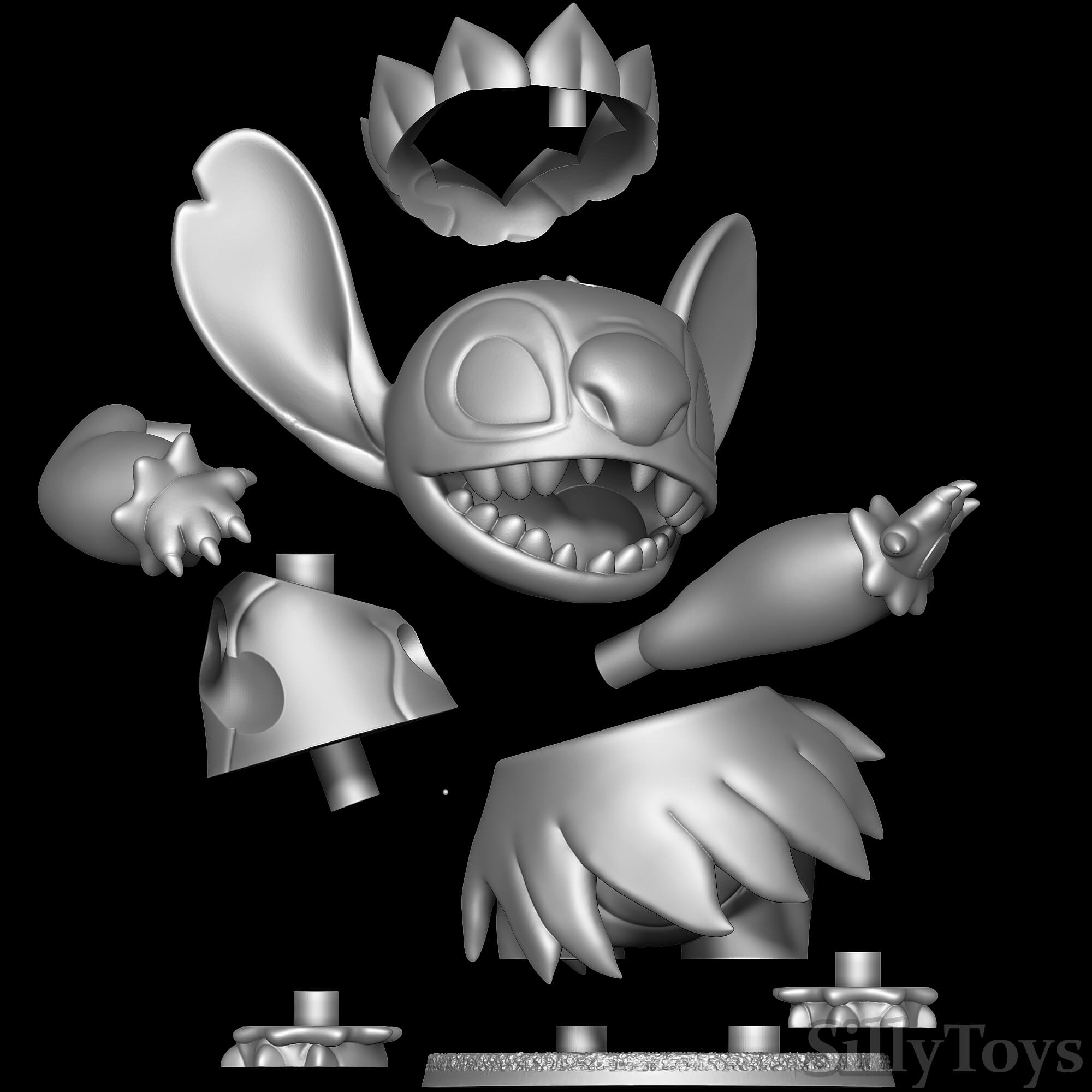 Stitch Hula - Lilo and Stitch 3D Model by SillyToys