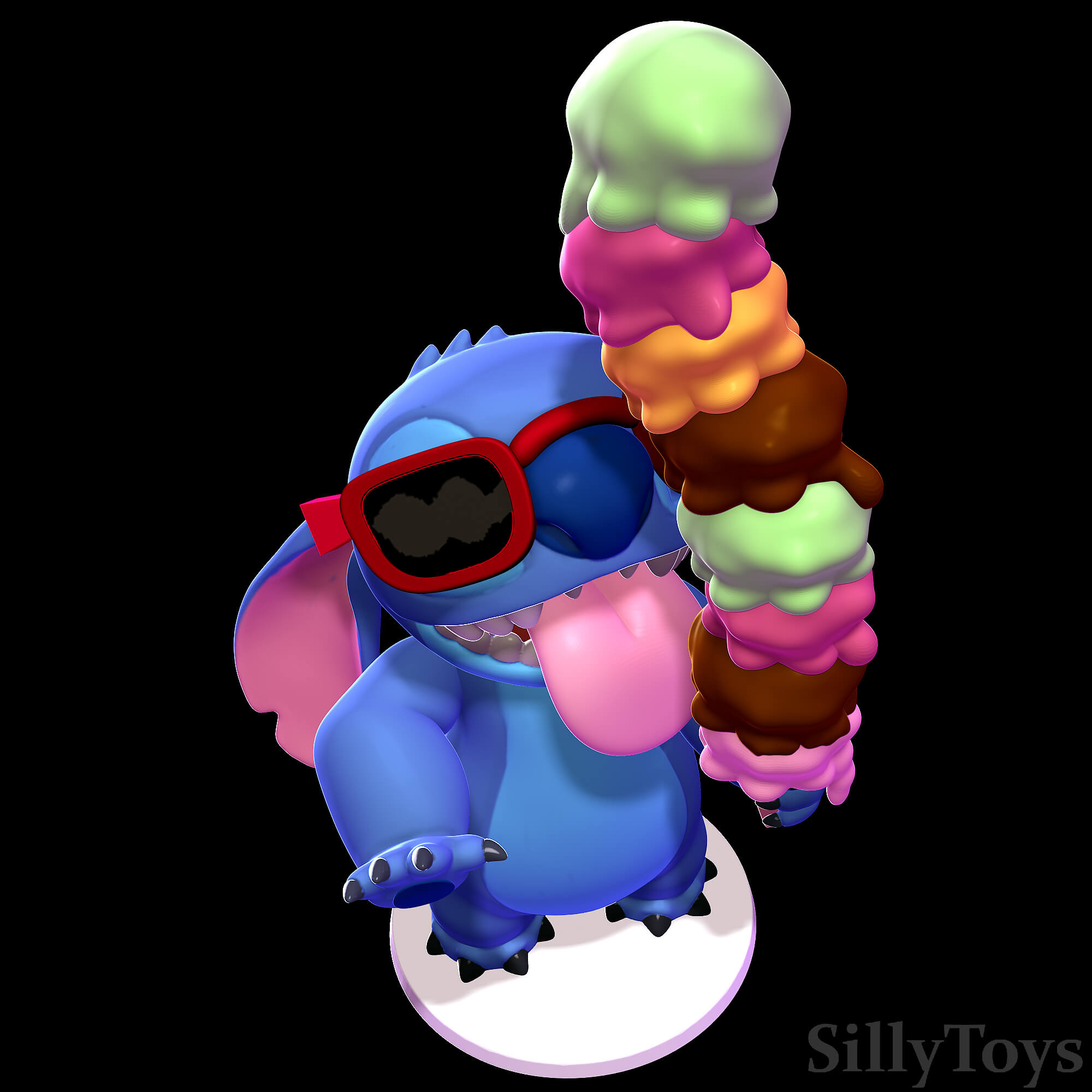 Stitch With Ice Cream - Lilo and Stitch 3D Model by SillyToys