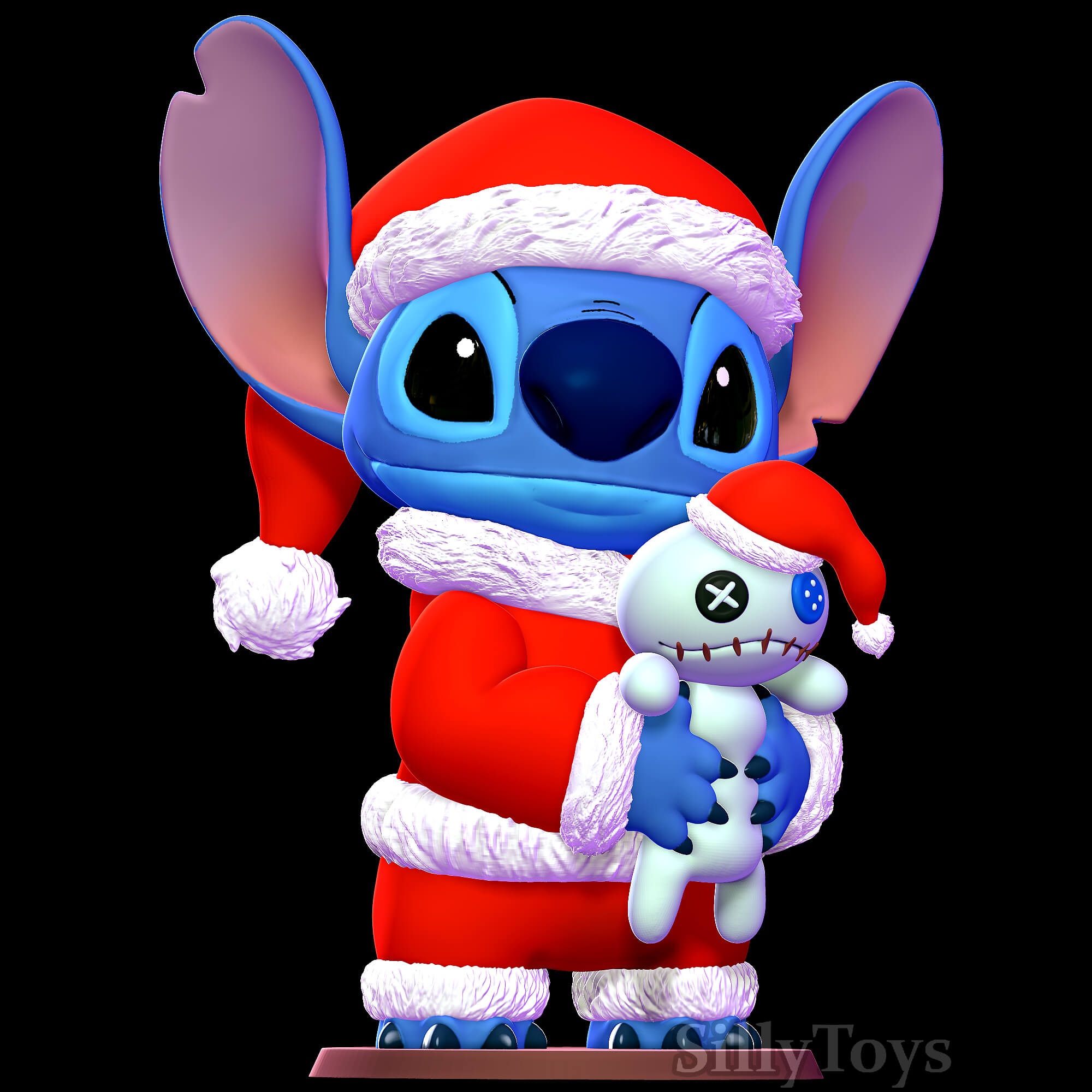 Stitch With Scrump Christmas - Lilo and Stitch 3D Model by SillyToys