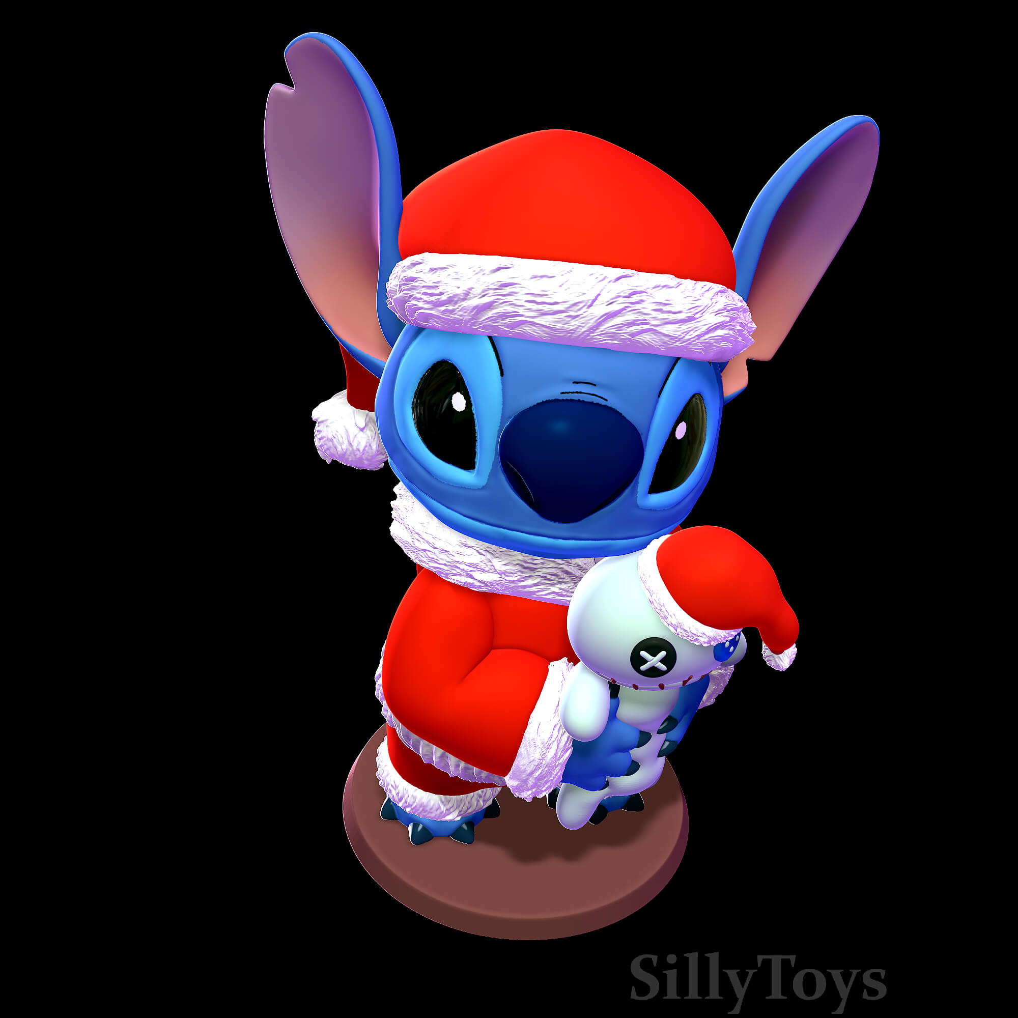Stitch With Scrump Christmas - Lilo and Stitch 3D Model by SillyToys