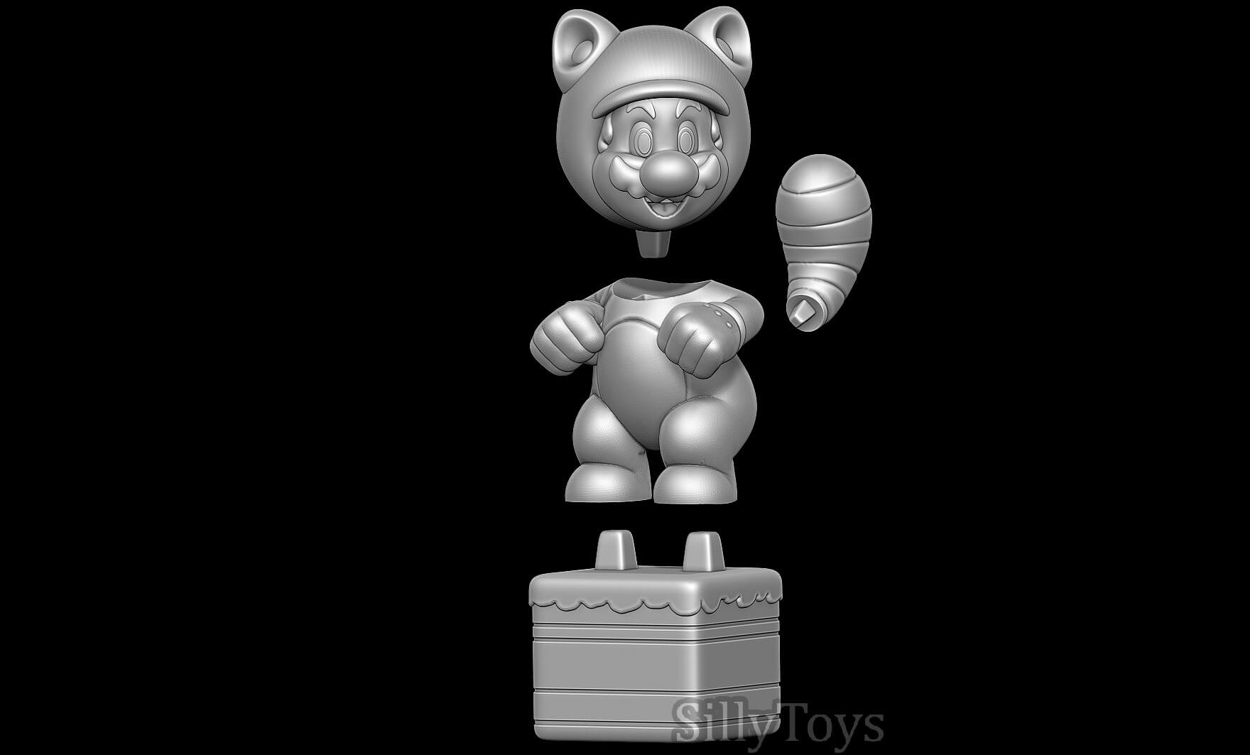 Tanooki Mario - 3D Model by SillyToys