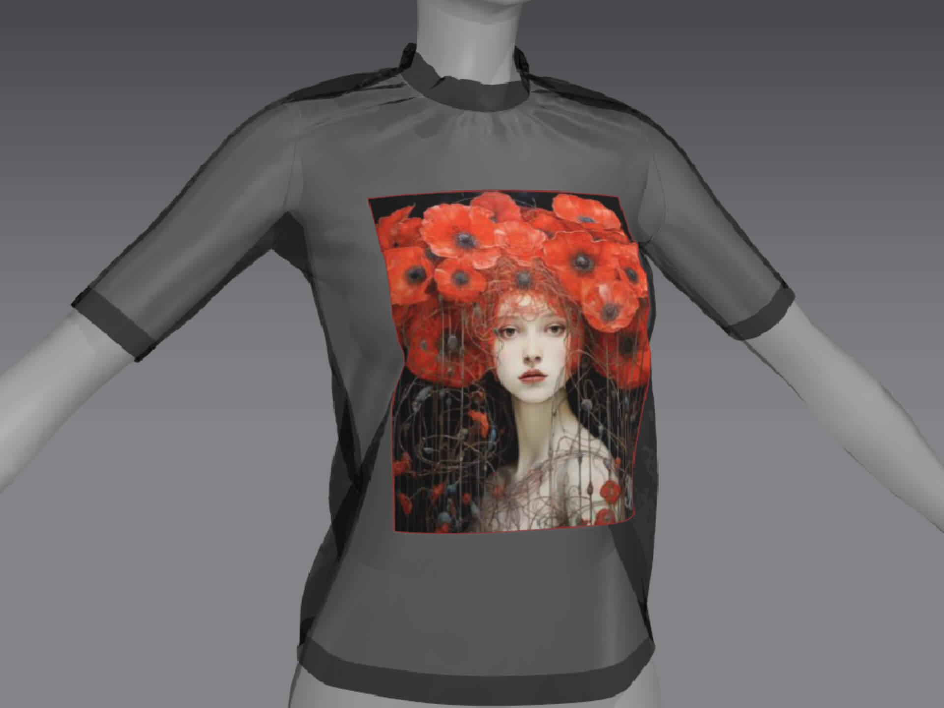 Transparente Shirt Female - 3D Model by SimaFans