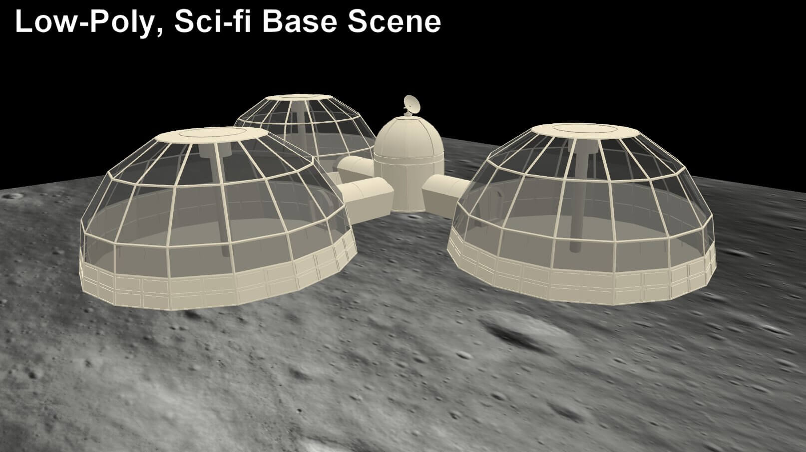 Moon Base Concept - 3D Model by SimonTGriffiths