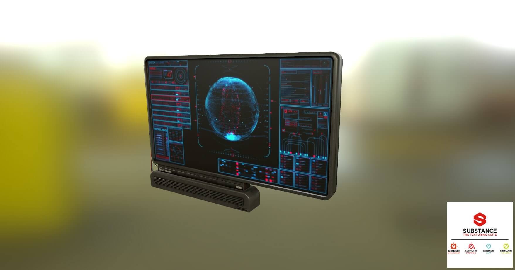 Sci-Fi Display Panel 3D Model by SimonTGriffiths
