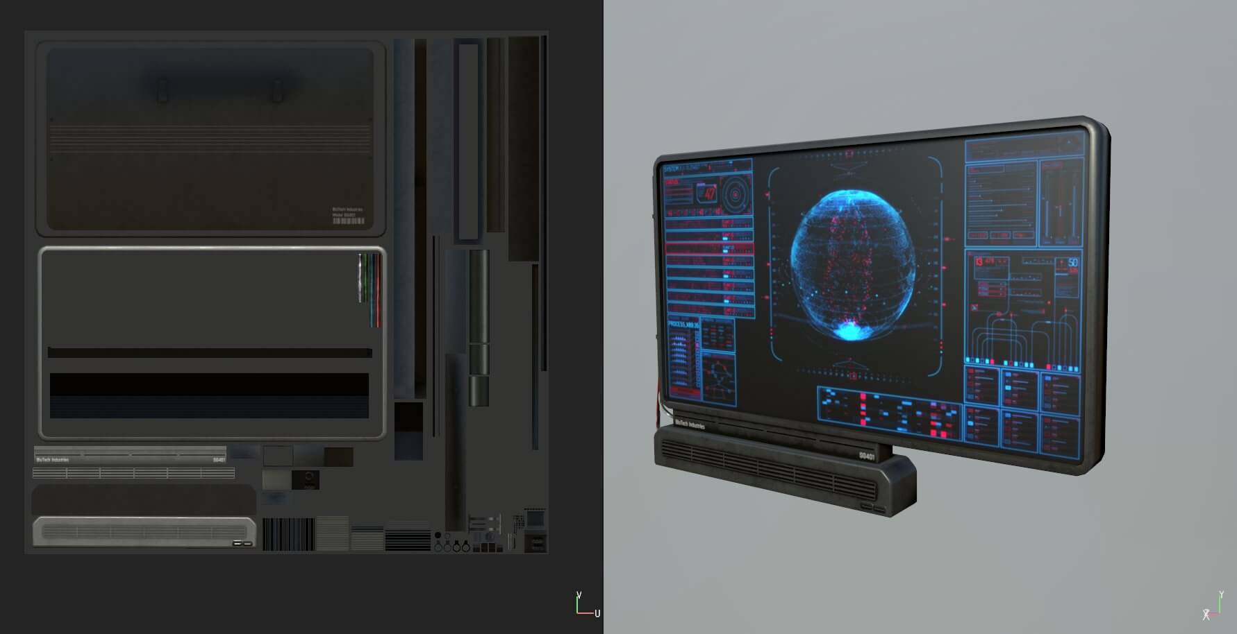 Sci-Fi Display Panel 3D Model by SimonTGriffiths