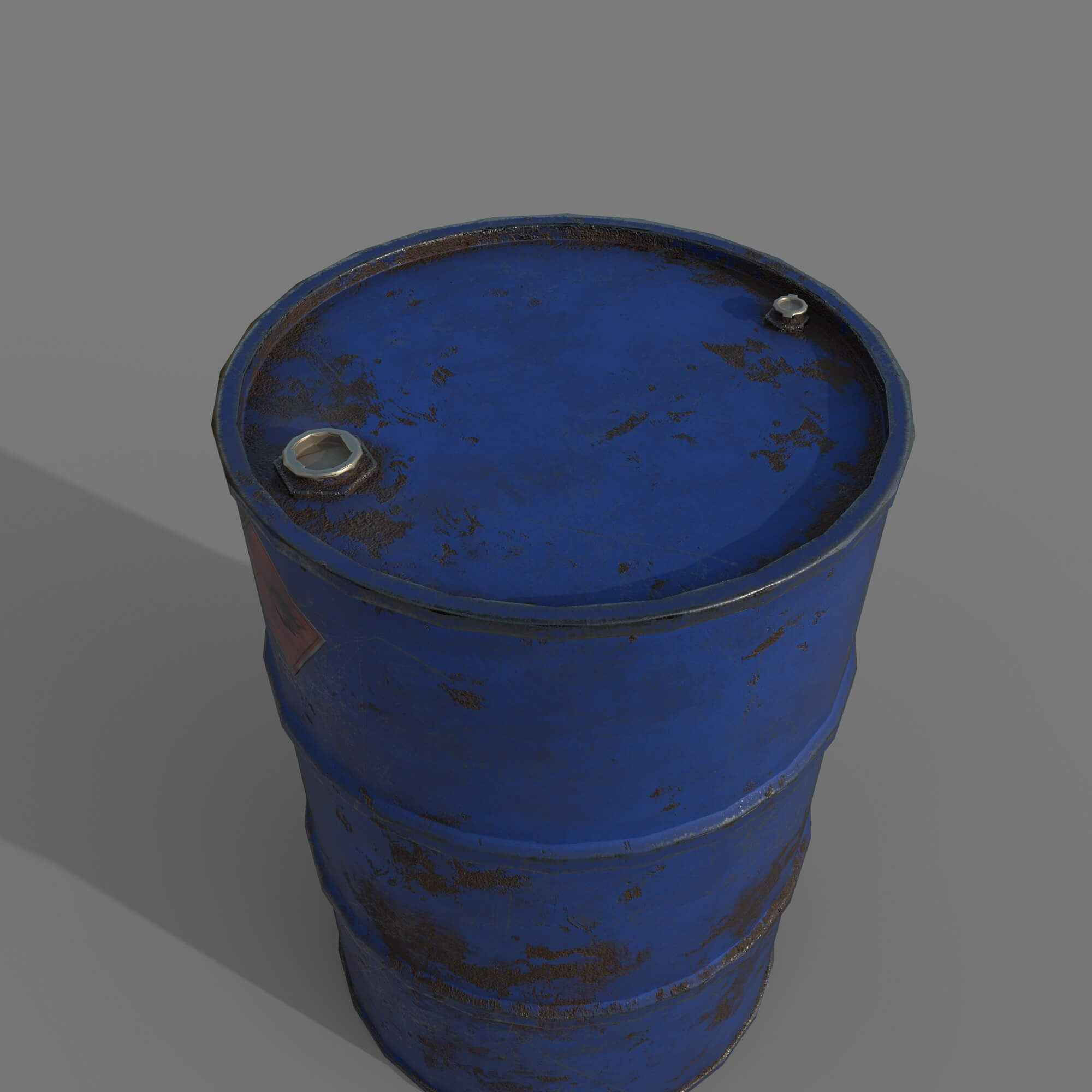 Barrel Blue Rusty - 3D Model by Simple3D