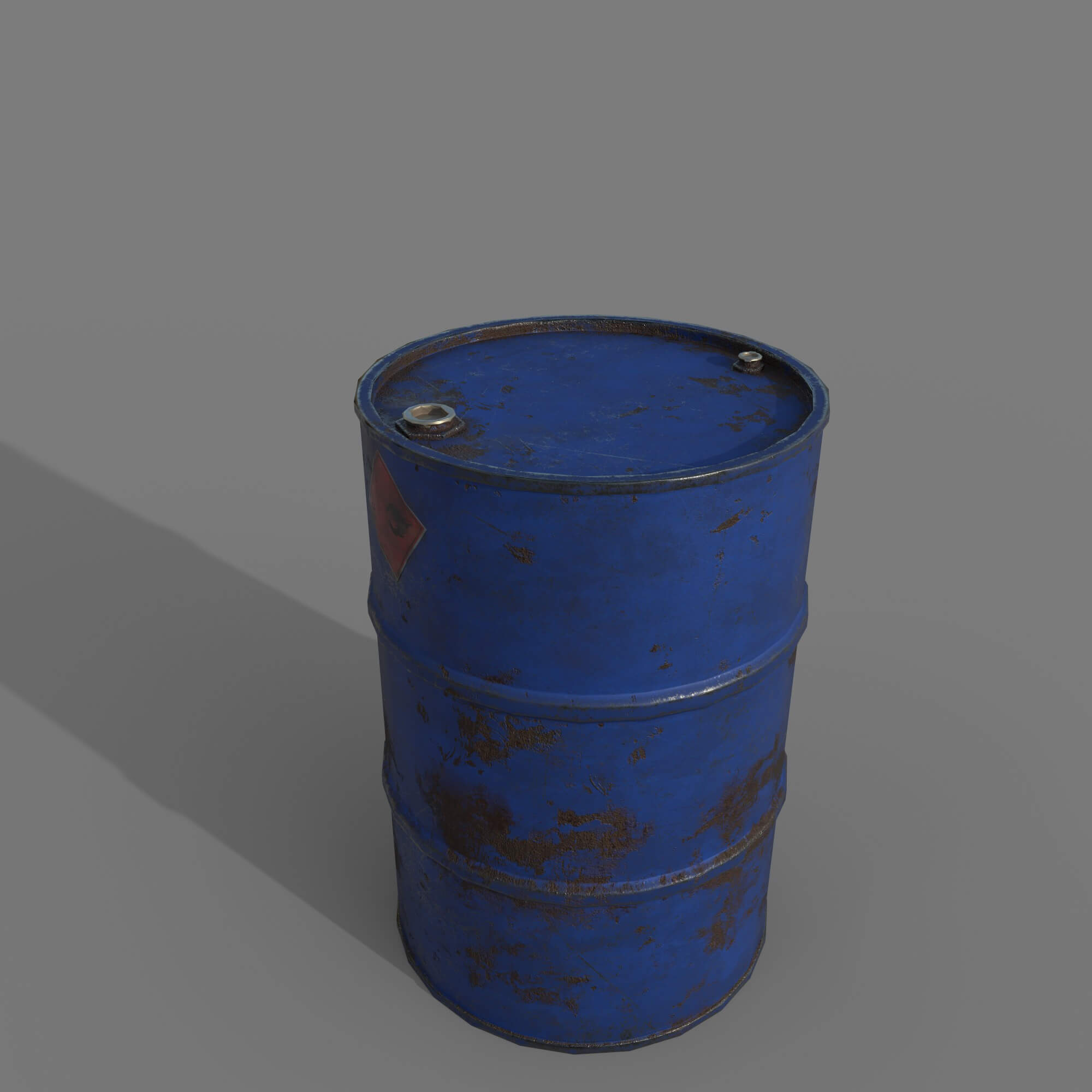 Barrel Blue Rusty - 3D Model by Simple3D