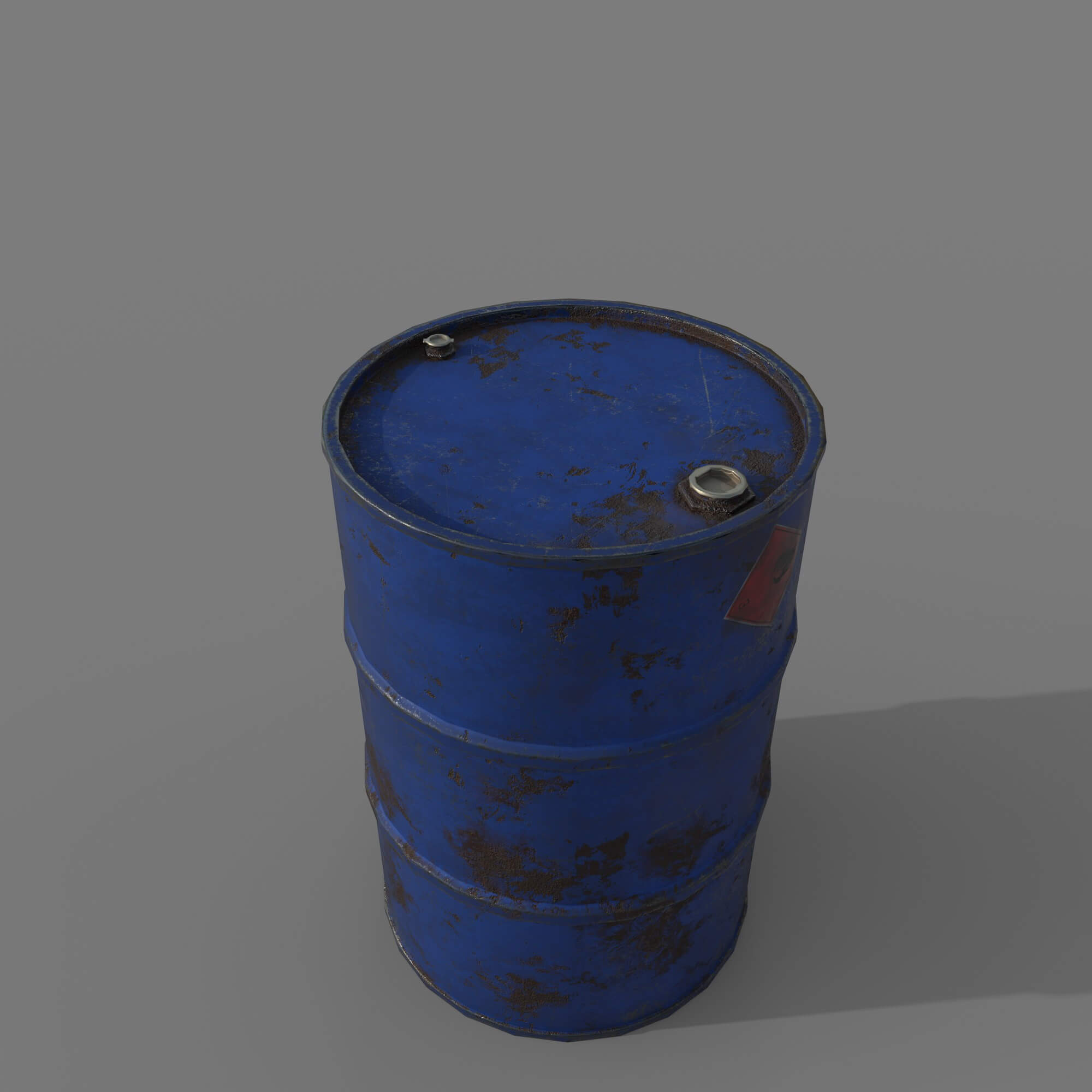 Barrel Blue Rusty - 3D Model by Simple3D